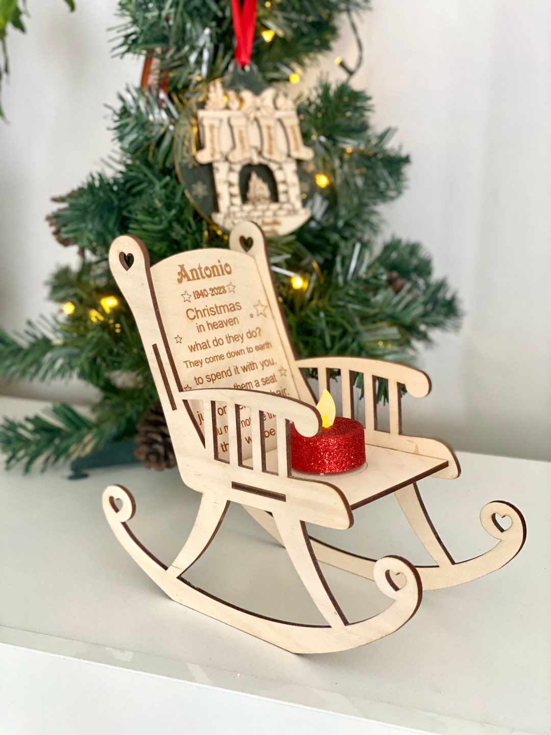Christmas in Heaven Personalised Rocking Chair ,christmas Display - Etsy