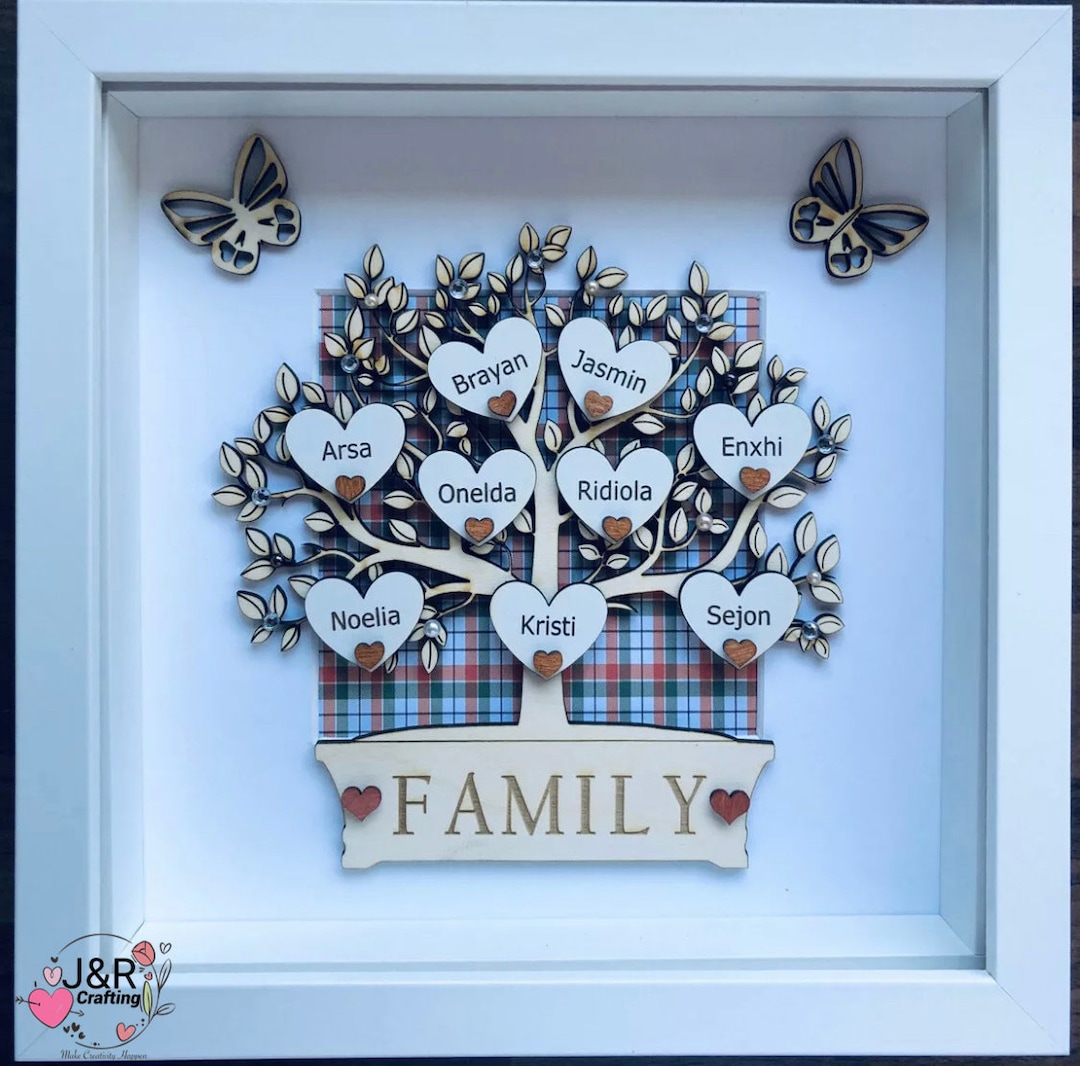 Personalised Family Tree,3d Box Frame. - Etsy
