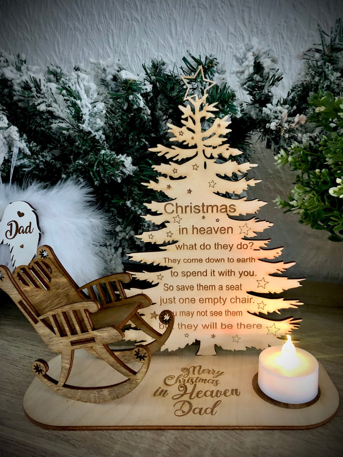 Christmas in Heaven Personalised Tree & Rocking Chair ,christmas ...