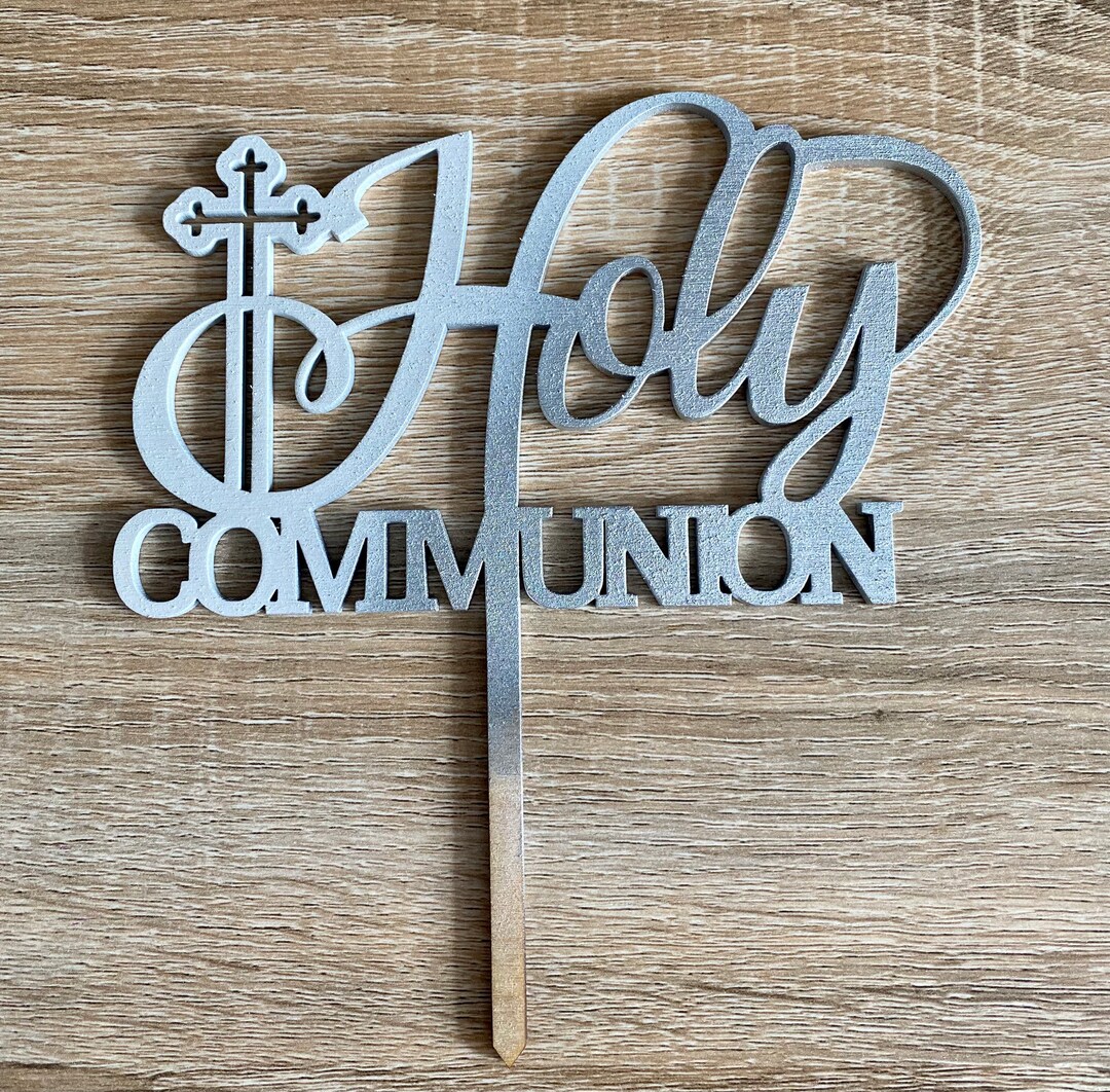 Holy Communion, Wooden Cake Topper, White-silver ( Ombre) - Etsy UK