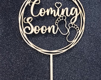 Baby is Coming Cake Topper, Baby Shower Decorations, Baby Shower Cake ...