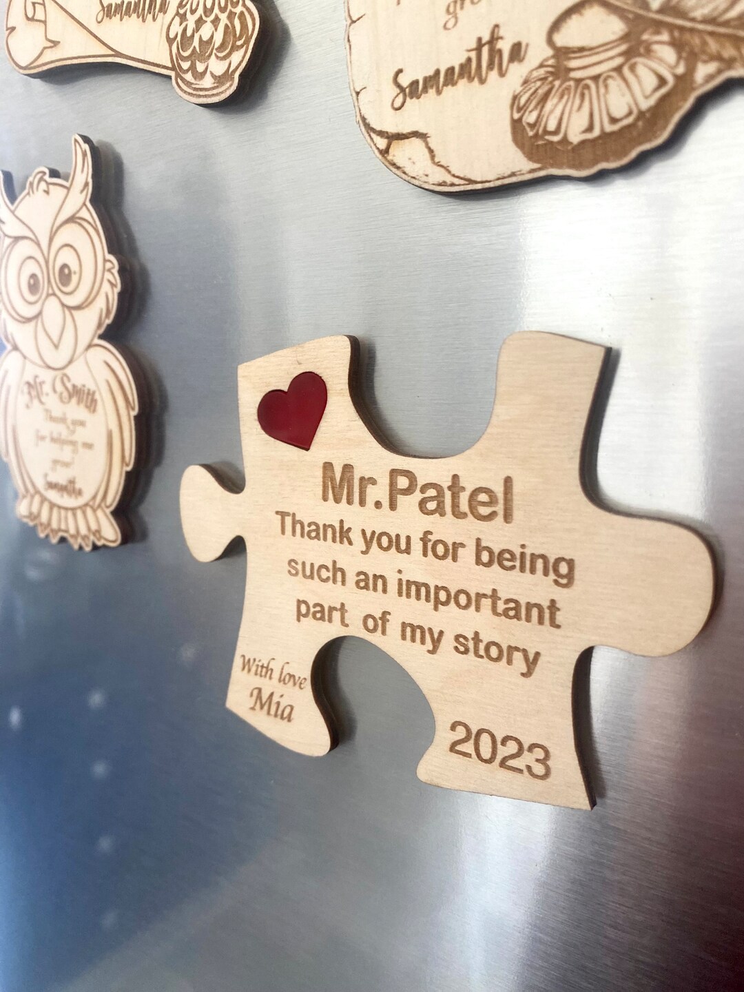 Personalised Teacher Magnet, Thank You Engraved Teacher Gift Present ...