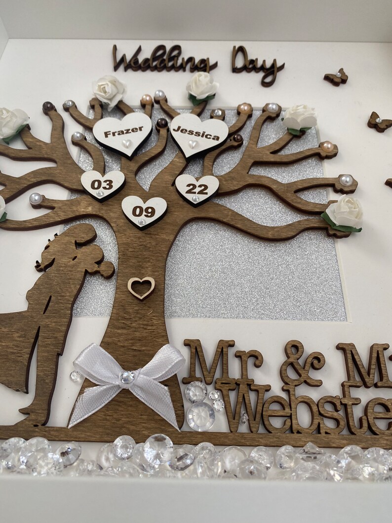 Personalised 3D Box Frame Perfect for Anniversary, Wedding Gift. 27cm X ...