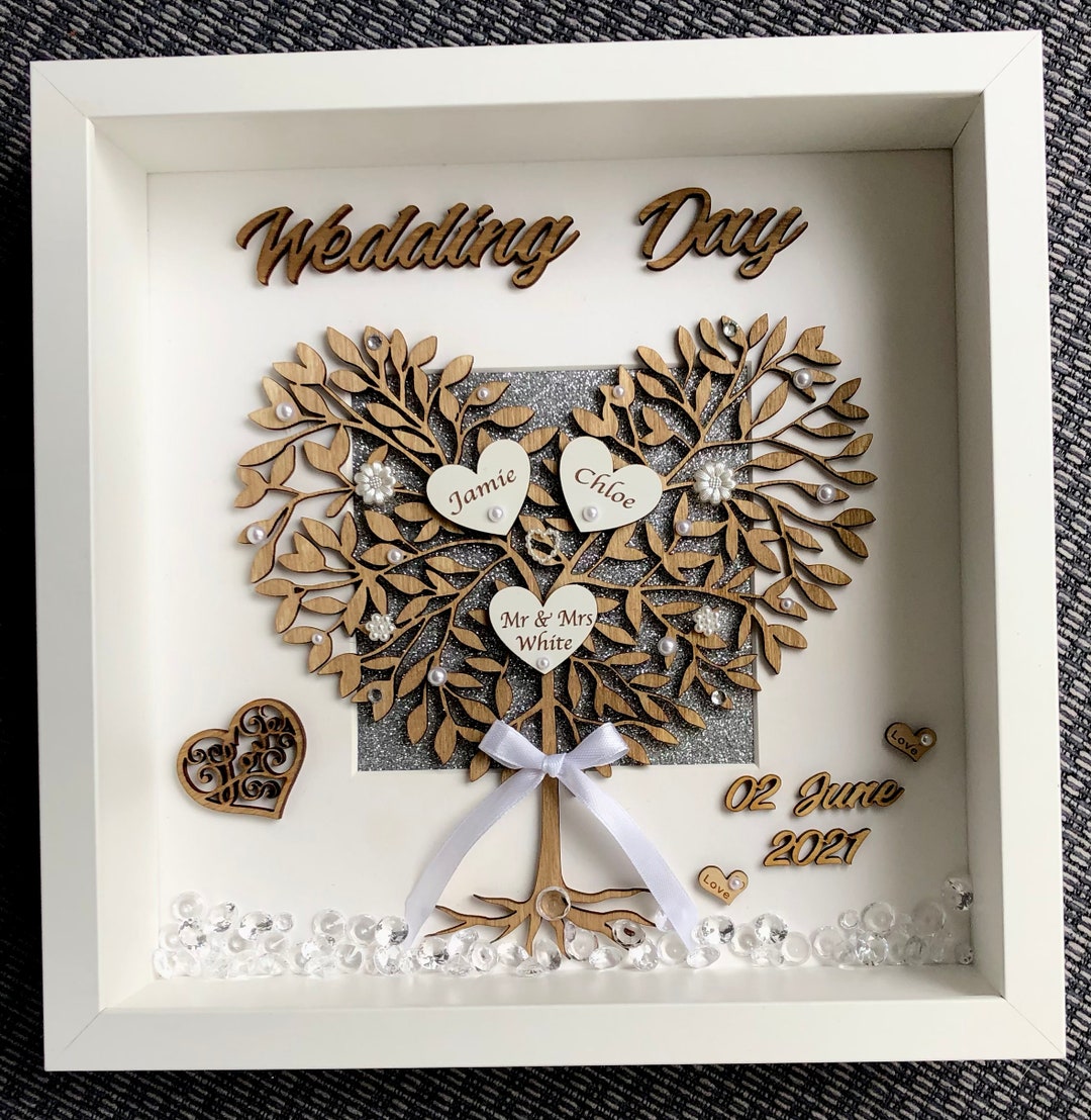 Personalised Wedding Gift 3D Box Frame Perfect for Anniversary, Weeding ...