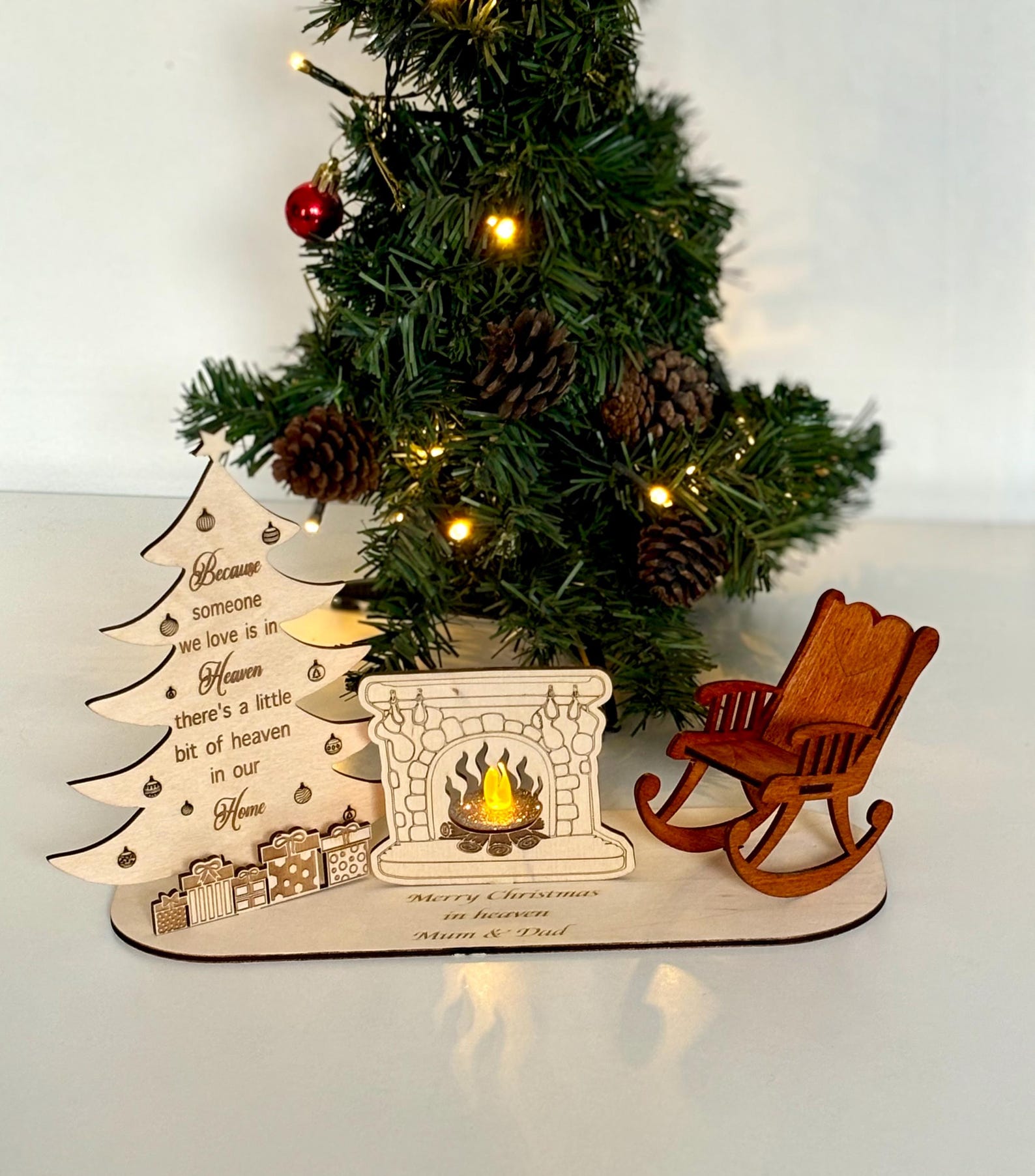 Christmas in Heaven, Christmas Memorial Gift Personalised Tree ...