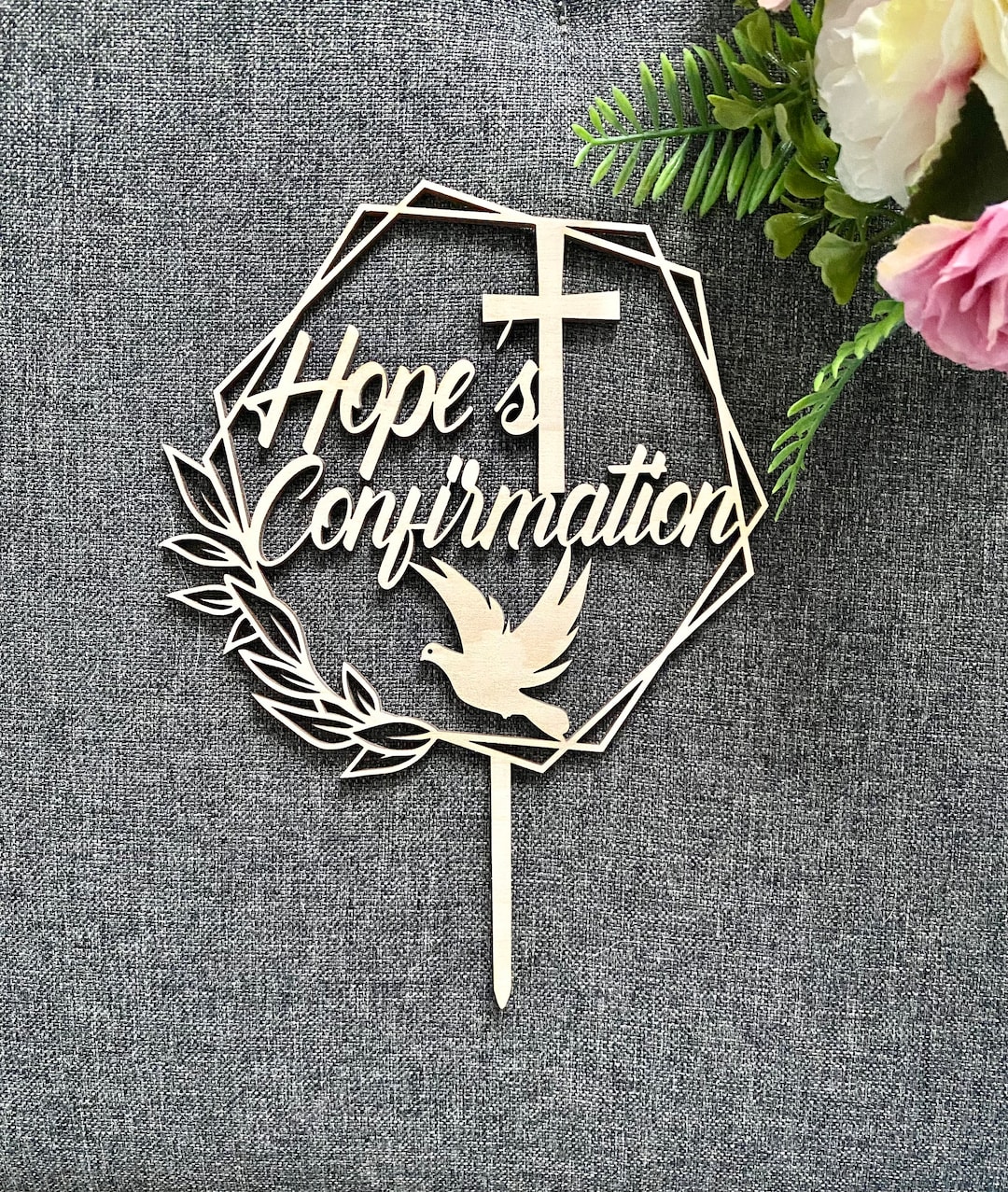Confirmation,christening , Baptism Cake Topper ,wooden Decorations-any ...