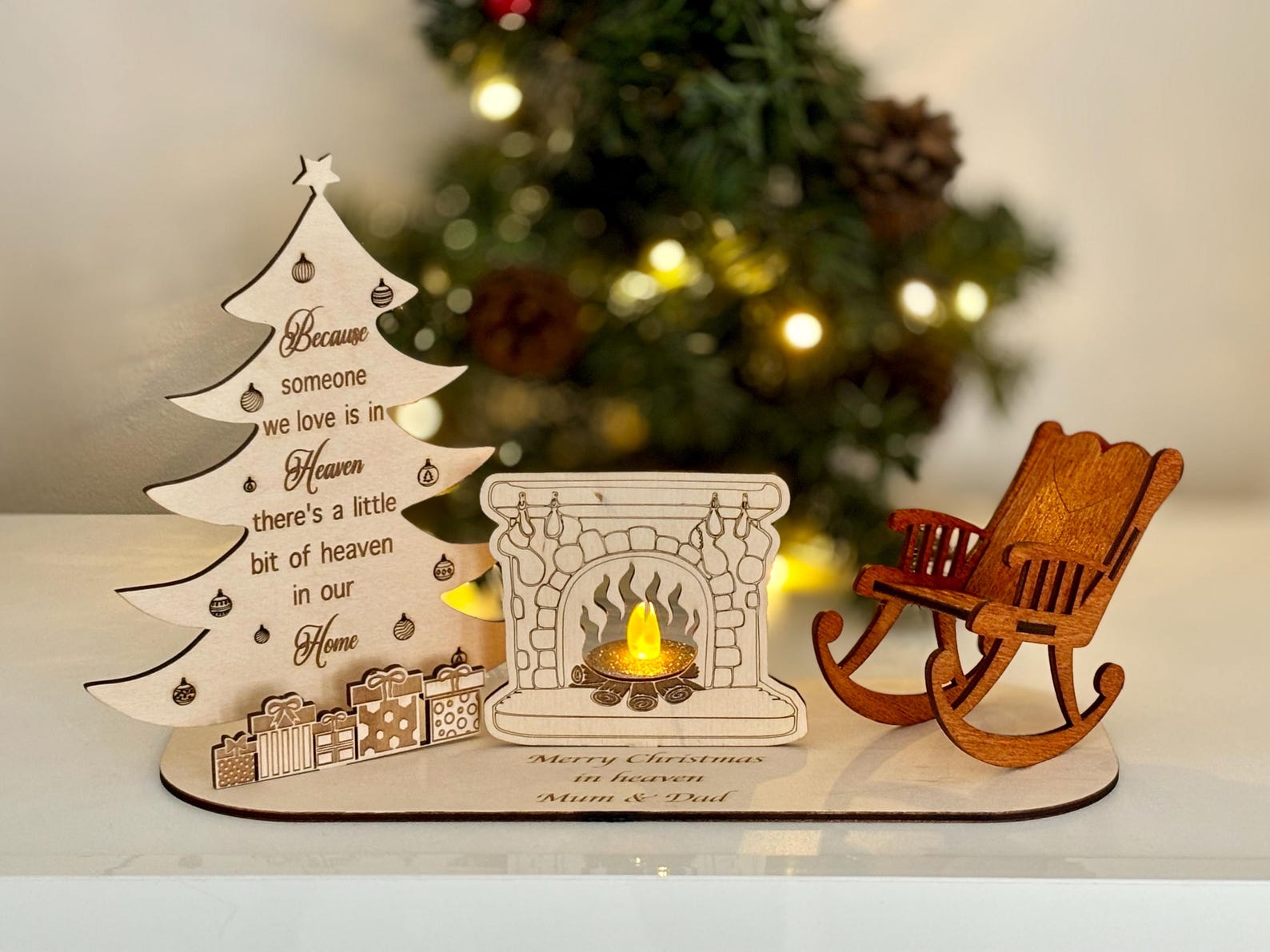 Christmas in Heaven, Christmas Memorial Gift Personalised Tree ...