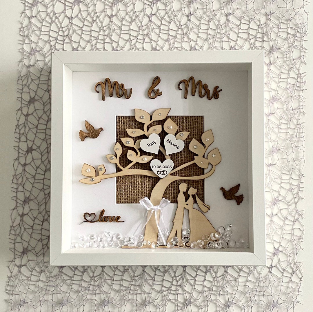 Personalized Wedding Gift, Handmade Family Tree Box Frame - Etsy