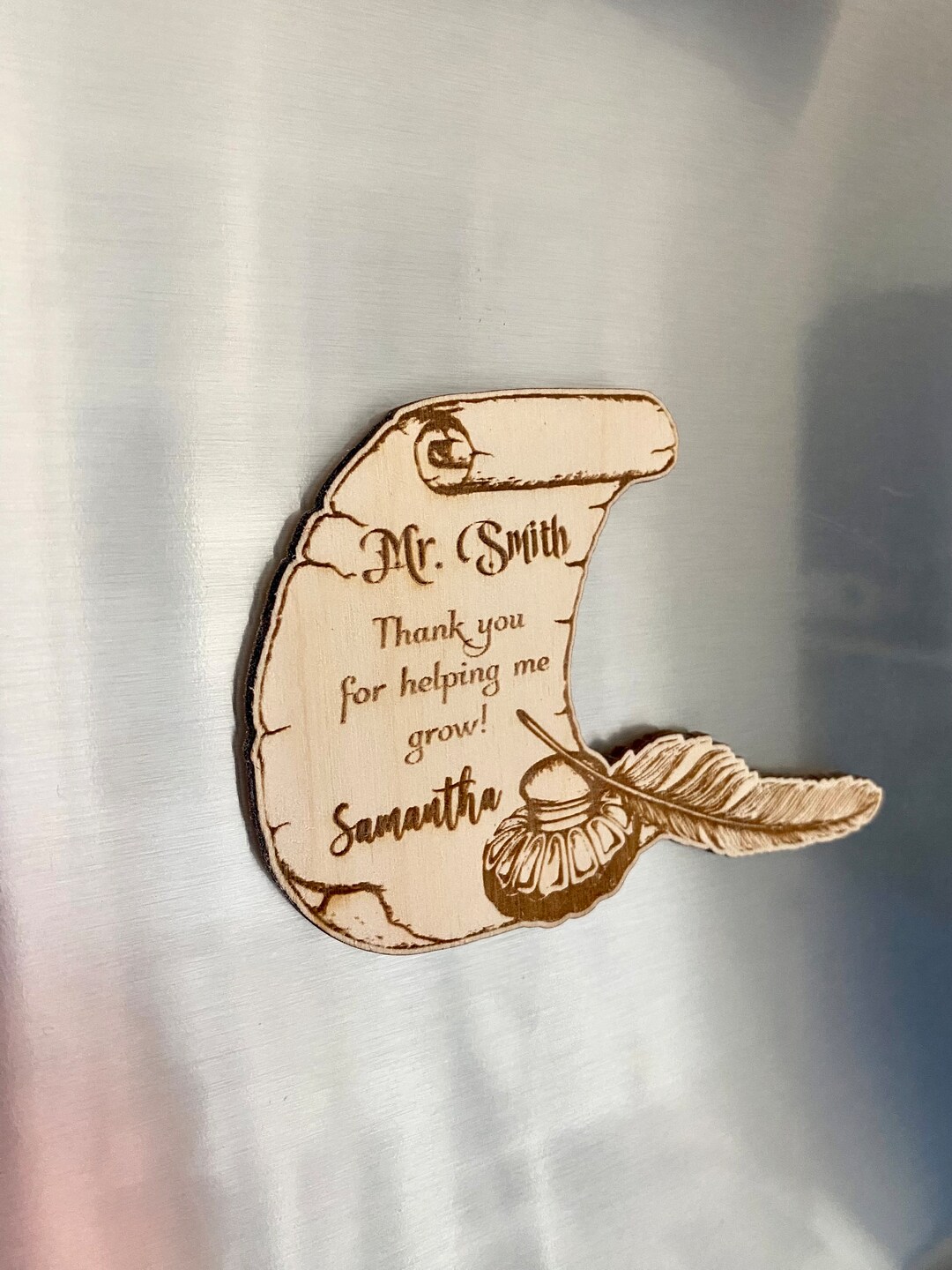 Personalised Teacher Magnet, Thank You Engraved Teacher Gift Present ...