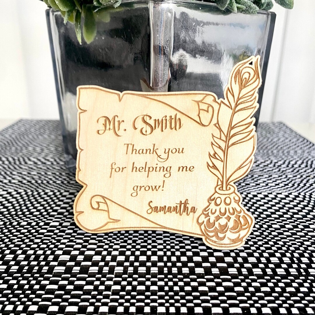 Personalised Teacher Magnet, Thank You Engraved Teacher Gift Present ...