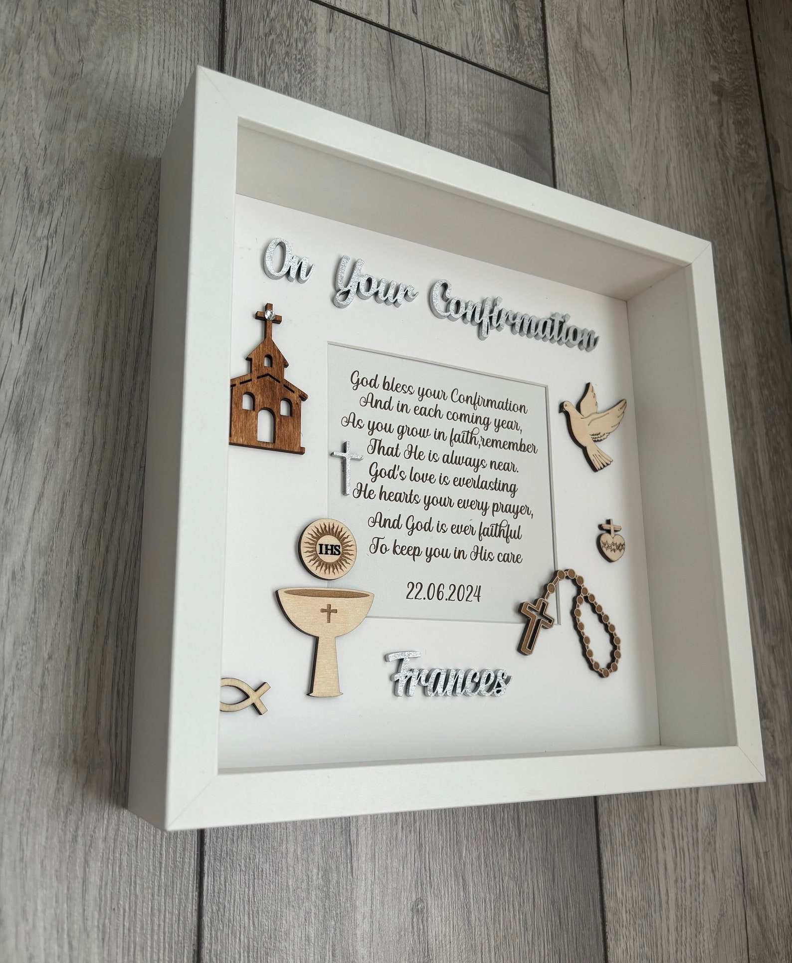 Personalised Confirmation Gift , 3D Box Frame, Confirmation Keepsake ...