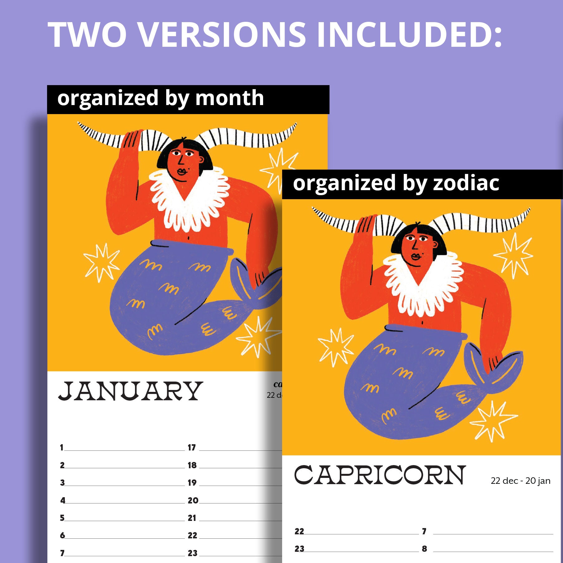 Perpetual Birthday Calendar, Printable Perpetual Calendar, Astrology ...