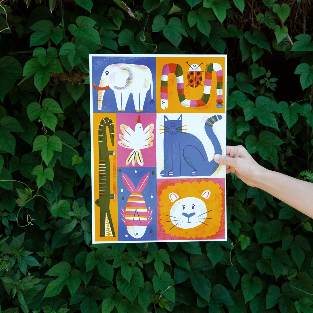 Abc Animal Poster, Cute Animal Print, Alphabetical Animals Wall Art ...