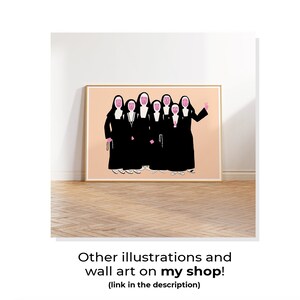 Nuns Poster Faces Friendly A3 Print Nun Religious Wall Art Print, Funny ...