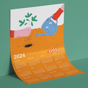 Fun Gardner 2024 Printable Calendar, 2024 Year Calendar, A3 Calendar ...
