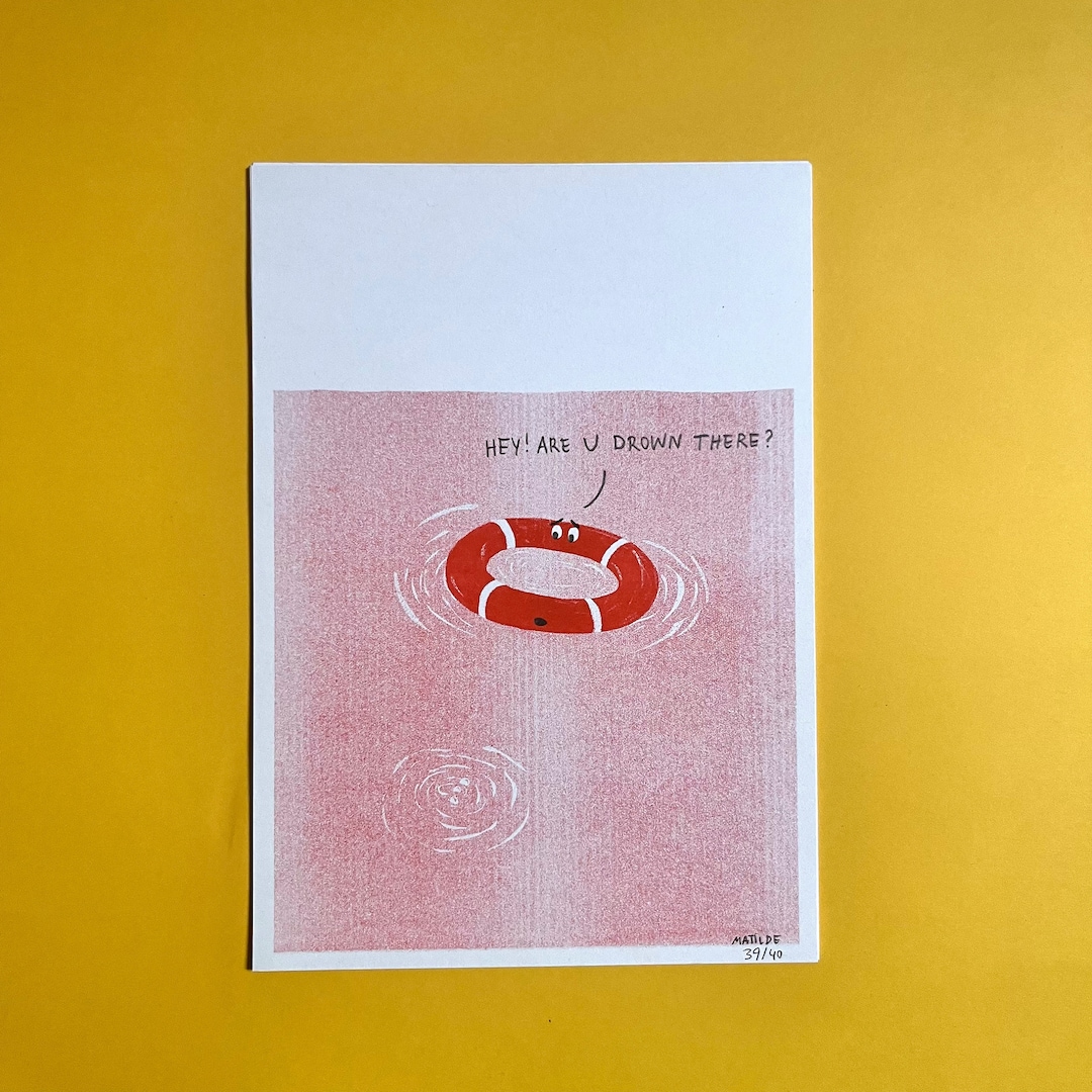 Pun Poster, Funny Poster, Funny Pun Print, Small Risograph, Pun Wall ...