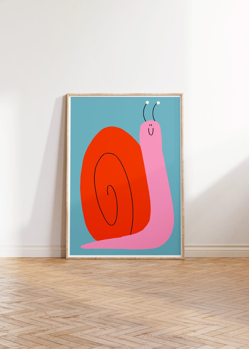 Snail Print, Cute Animal Wall Art, Playroom Decor - Etsy