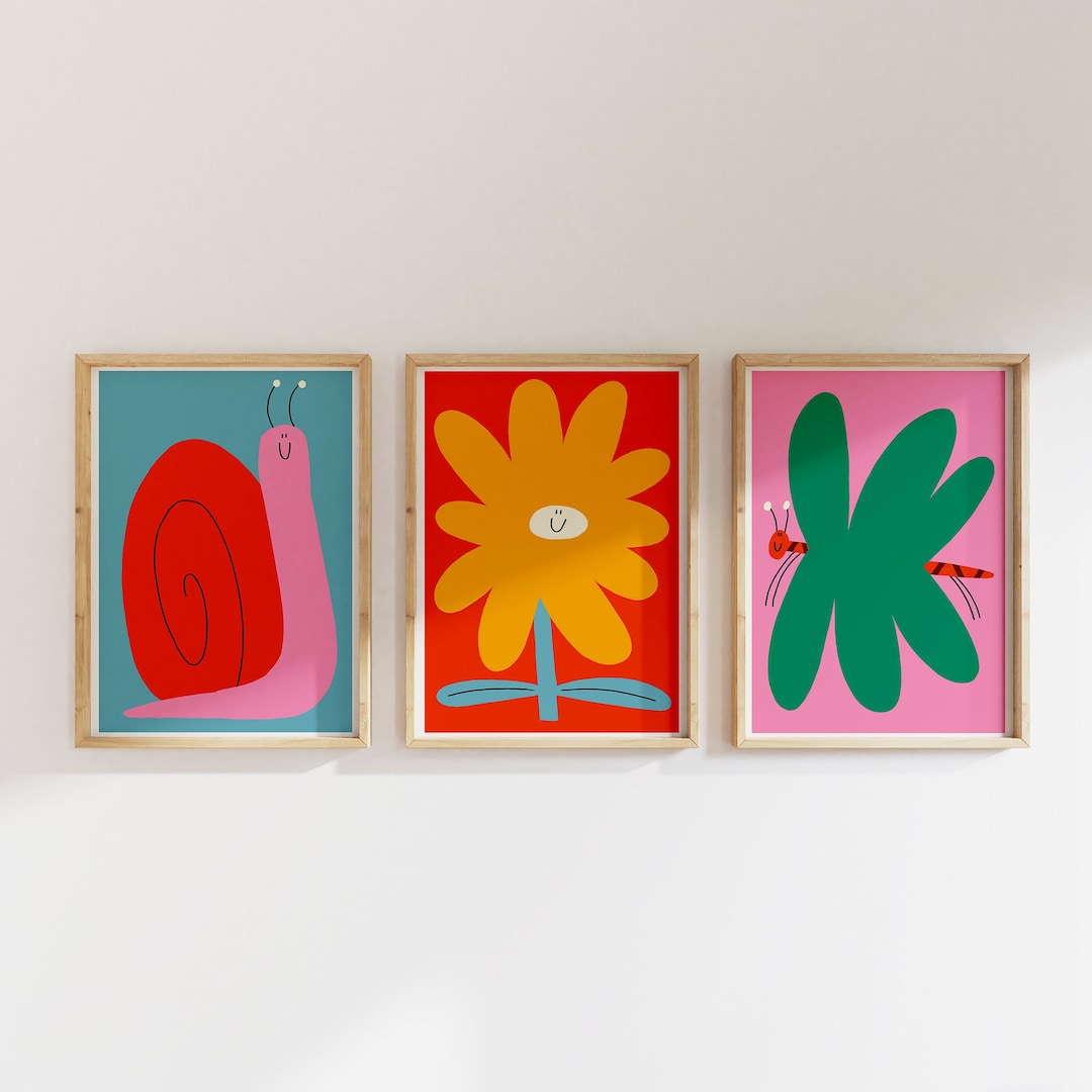 Cute Colourful Animal Prints, Animal Block Print, Playroom Wall Decor ...