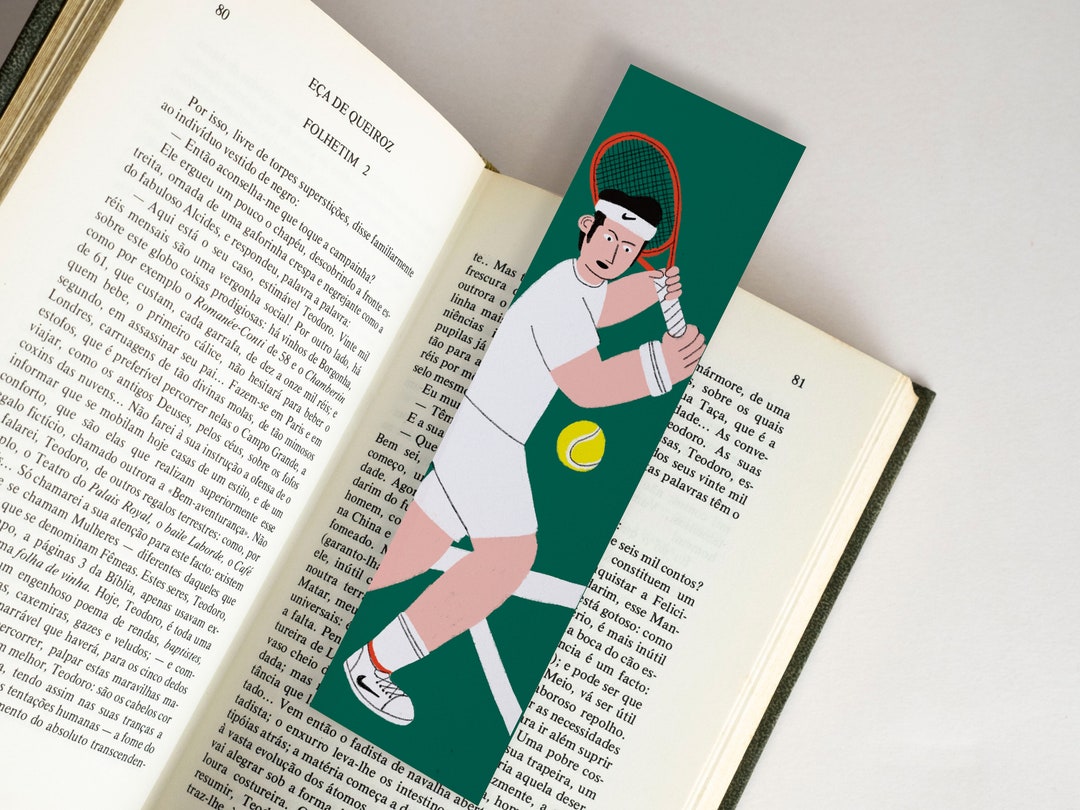 Tennis Player Illustration Bookmark, Gift for Readers - Etsy