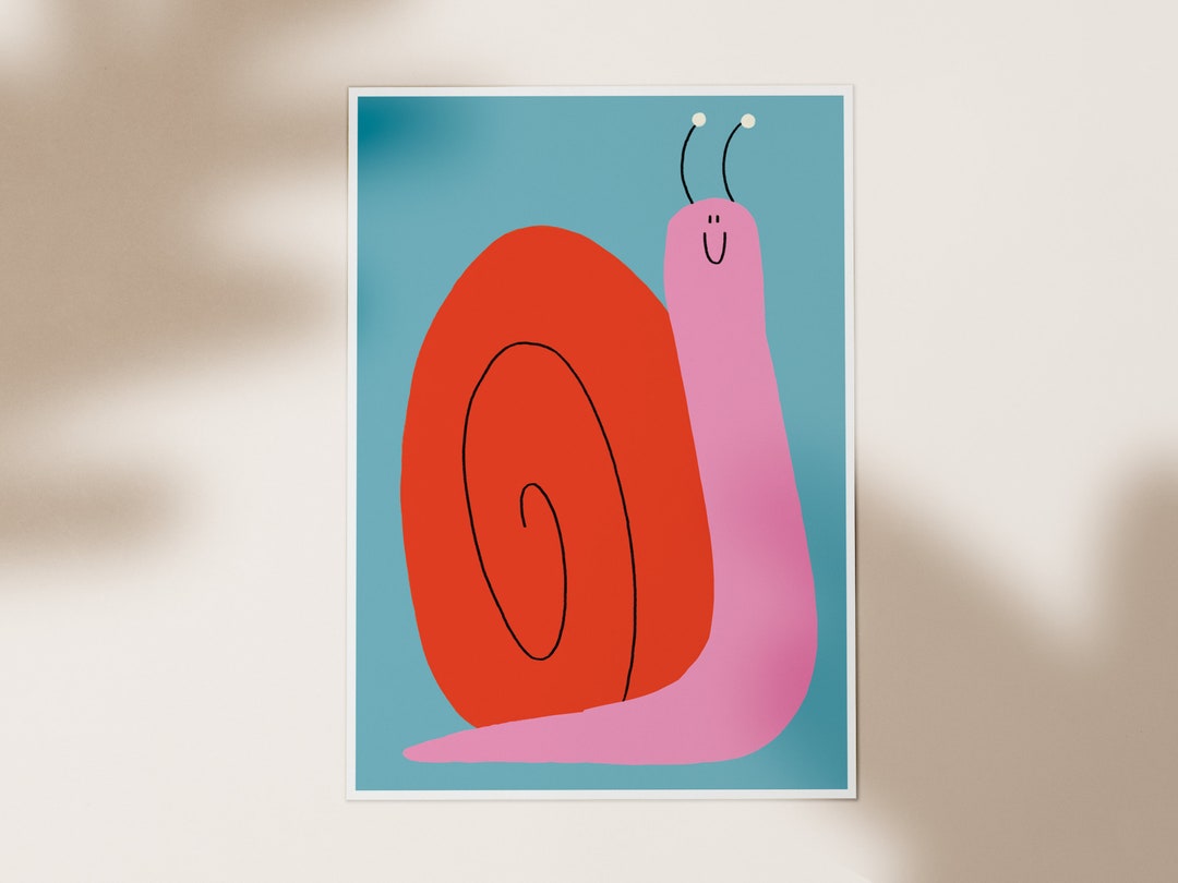 Snail Wall Art, Animal Print, Cute Animal Print, Playroom Wall Decor ...