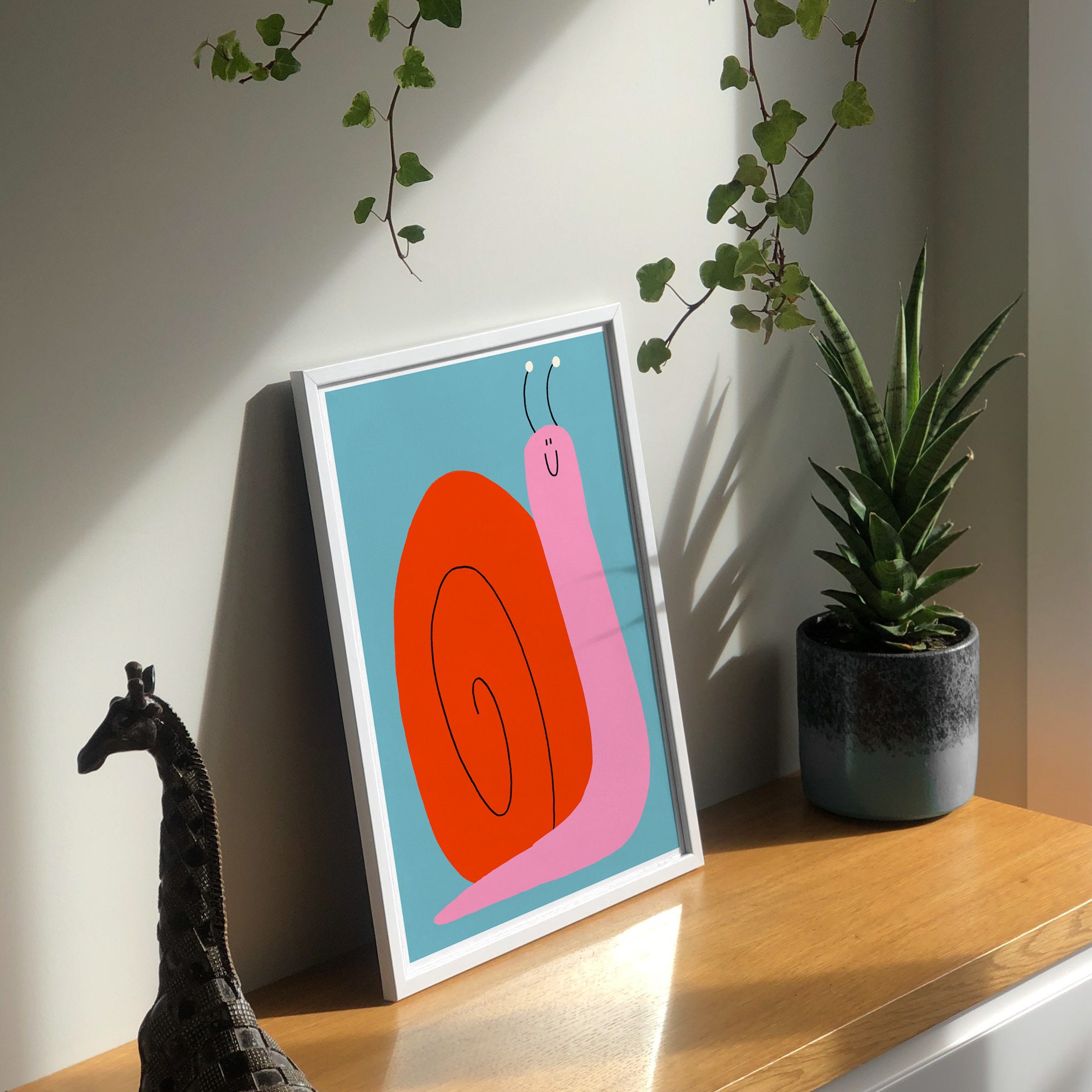 Snail Wall Art, Animal Print, Cute Animal Print, Playroom Wall Decor ...