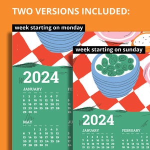 Fun Picnic 2024 Printable Calendar, 2024 Year Calendar, A3 Calendar ...