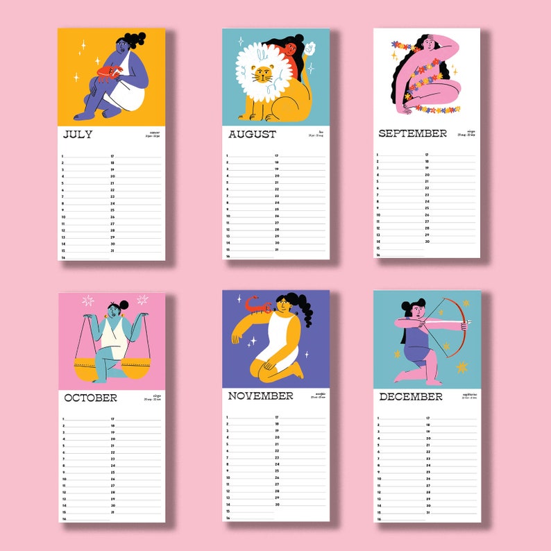 Perpetual Birthday Calendar, Printable Perpetual Calendar, Astrology ...