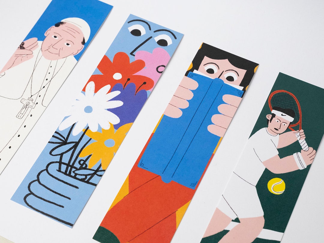 Illustrated Bookmark Set, Book Accessories, Book Club Gifts, Reading ...