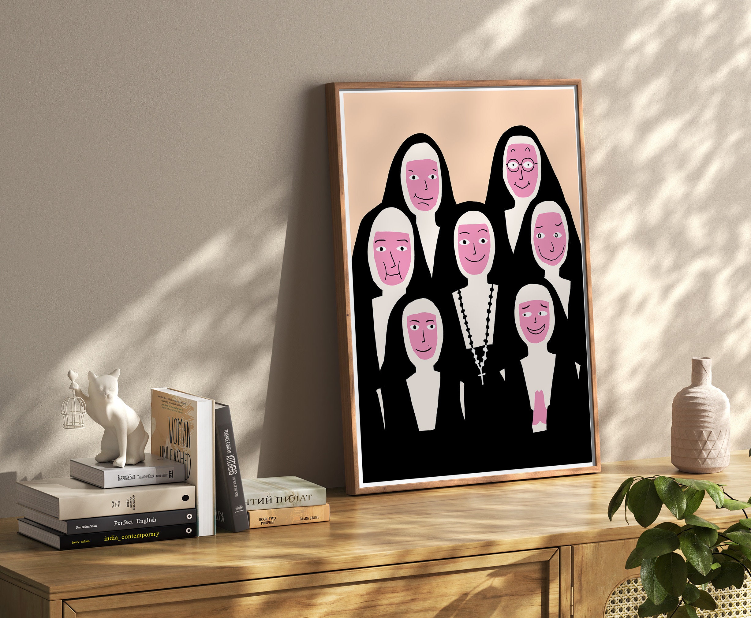 Nuns Poster Faces Friendly A3 Print Nun Religious Wall Art Print, Funny ...
