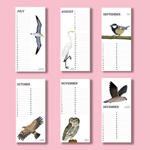 Perpetual Birthday Calendar, Printable Perpetual Calendar, Birds ...