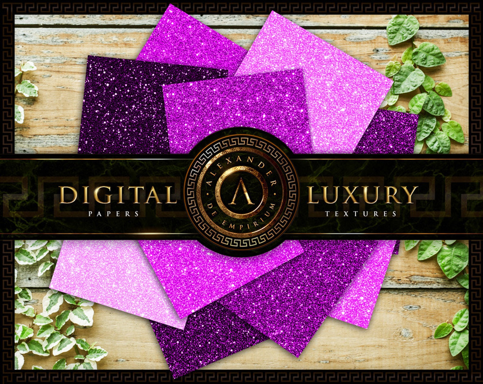 Purple Glitter Digital Papers Glitter Digital Paper Pack | Etsy