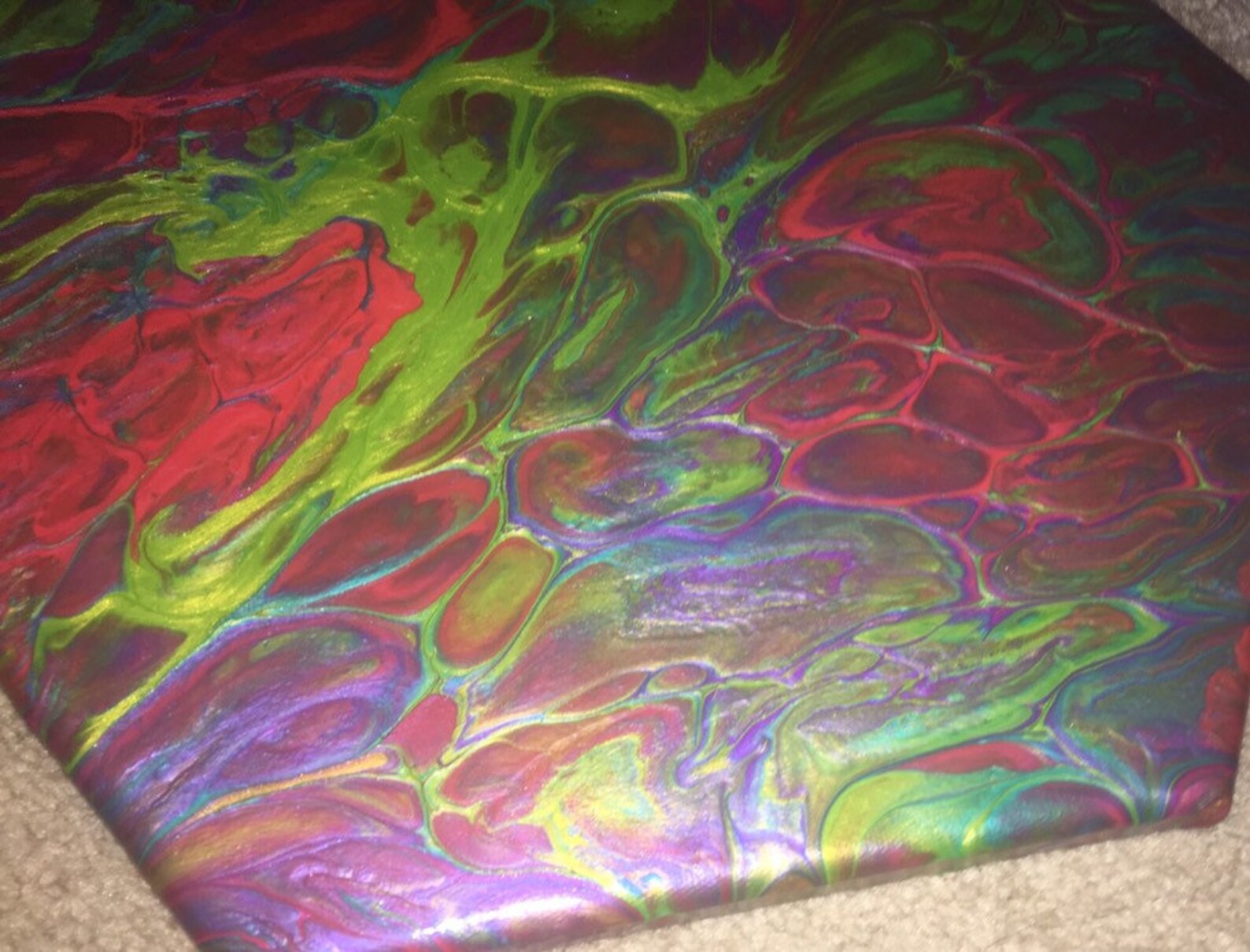 Rainbow Plasma color Shifting Fluid Art | Etsy
