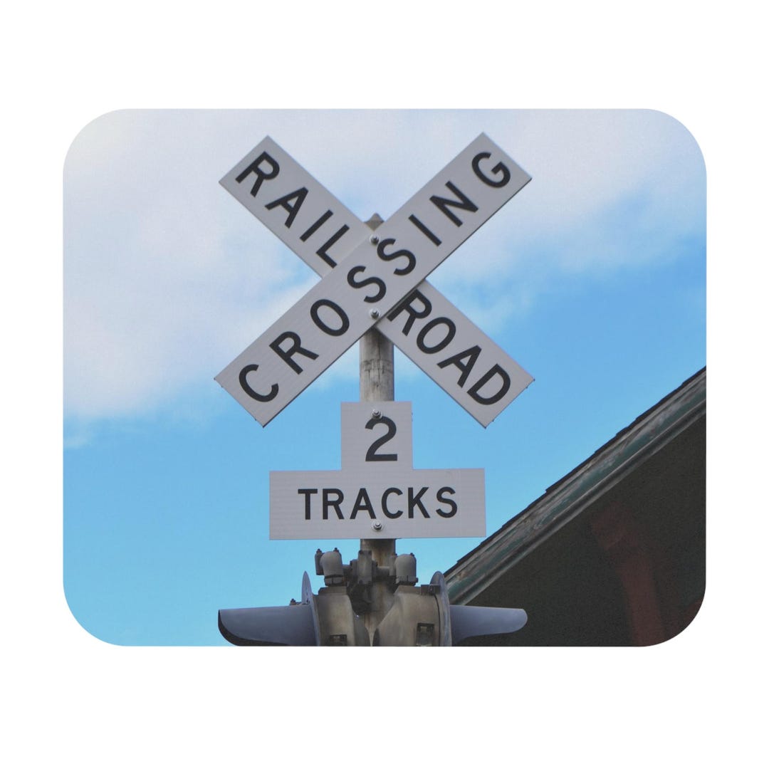 Railroad Crossing Mouse Pad | Fun Office Decor | Great Gift for Train ...
