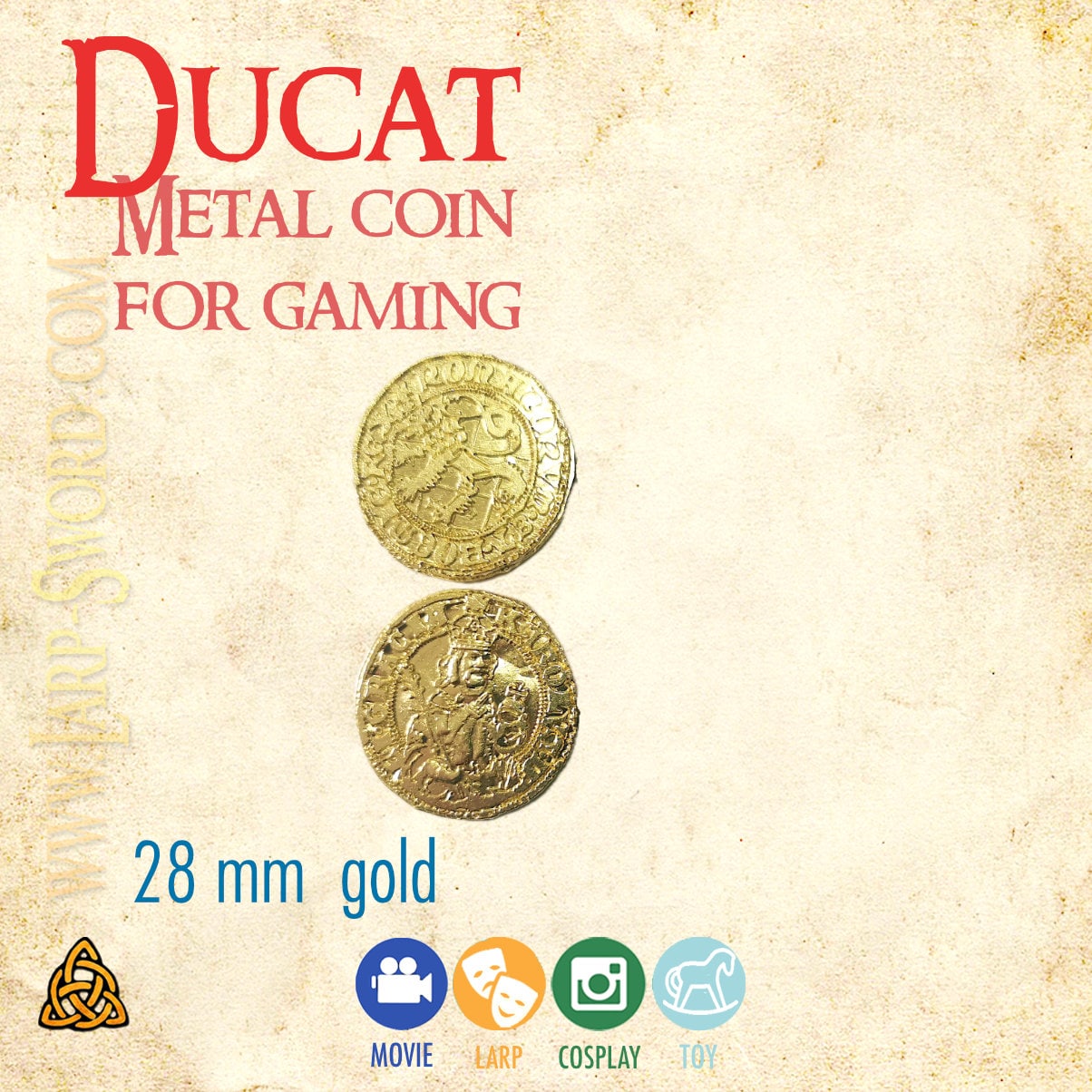 Ducat - Metal Medieval Replica Coin – European Gold Currency for LARP ...
