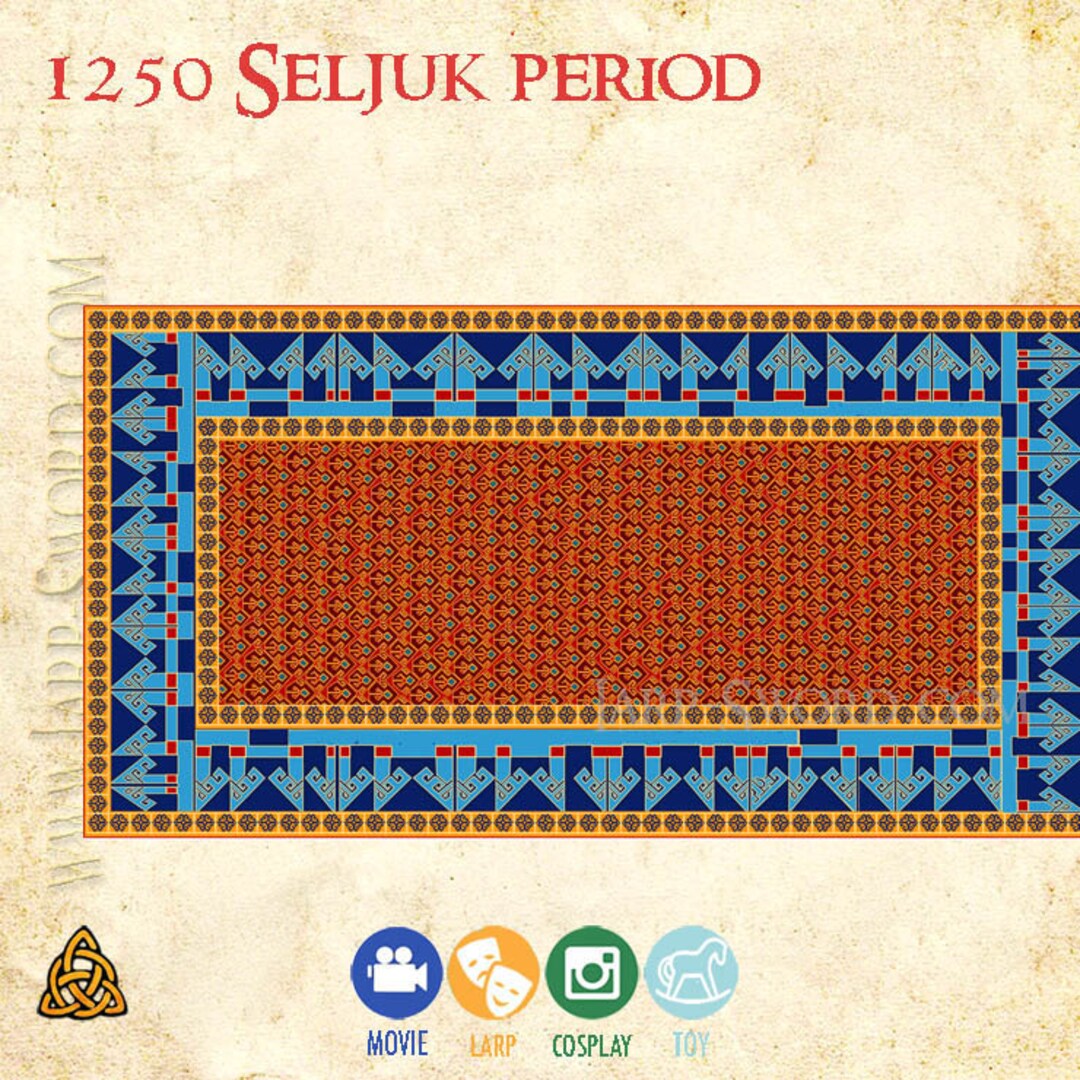 1250 Medieval Design Carpet - Replica of Rug From the Seljuk Period - Etsy