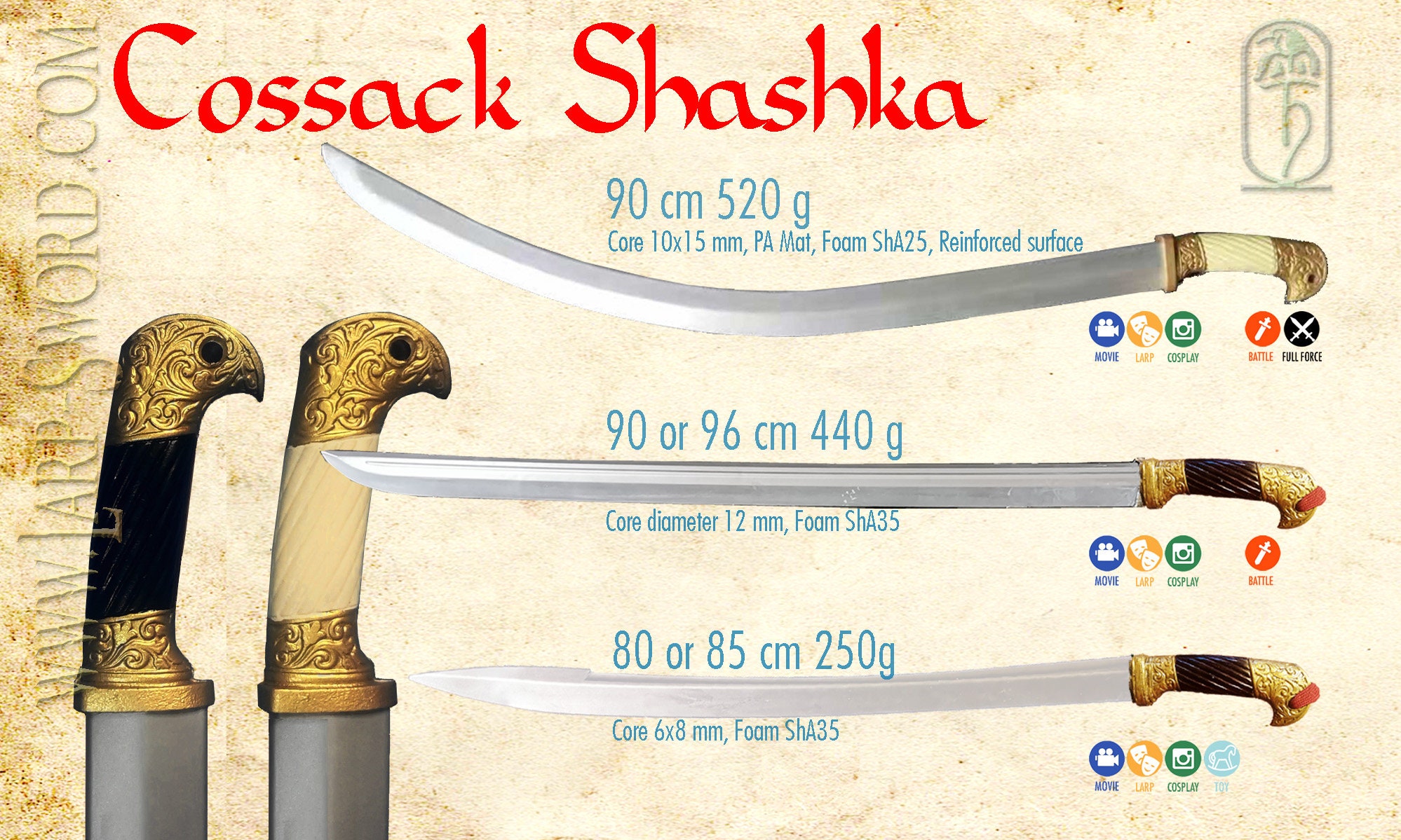 Shashka Foam Cossack Sword Saber for Larp and Cosplay - Etsy UK