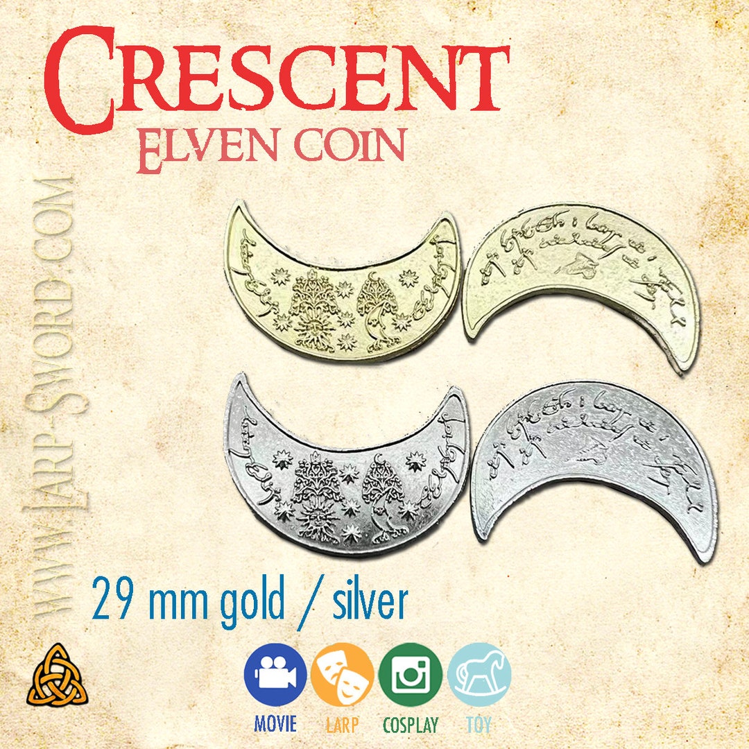 Crescent Elven Metal Coin for Larp, Rpg, Board Game - Etsy