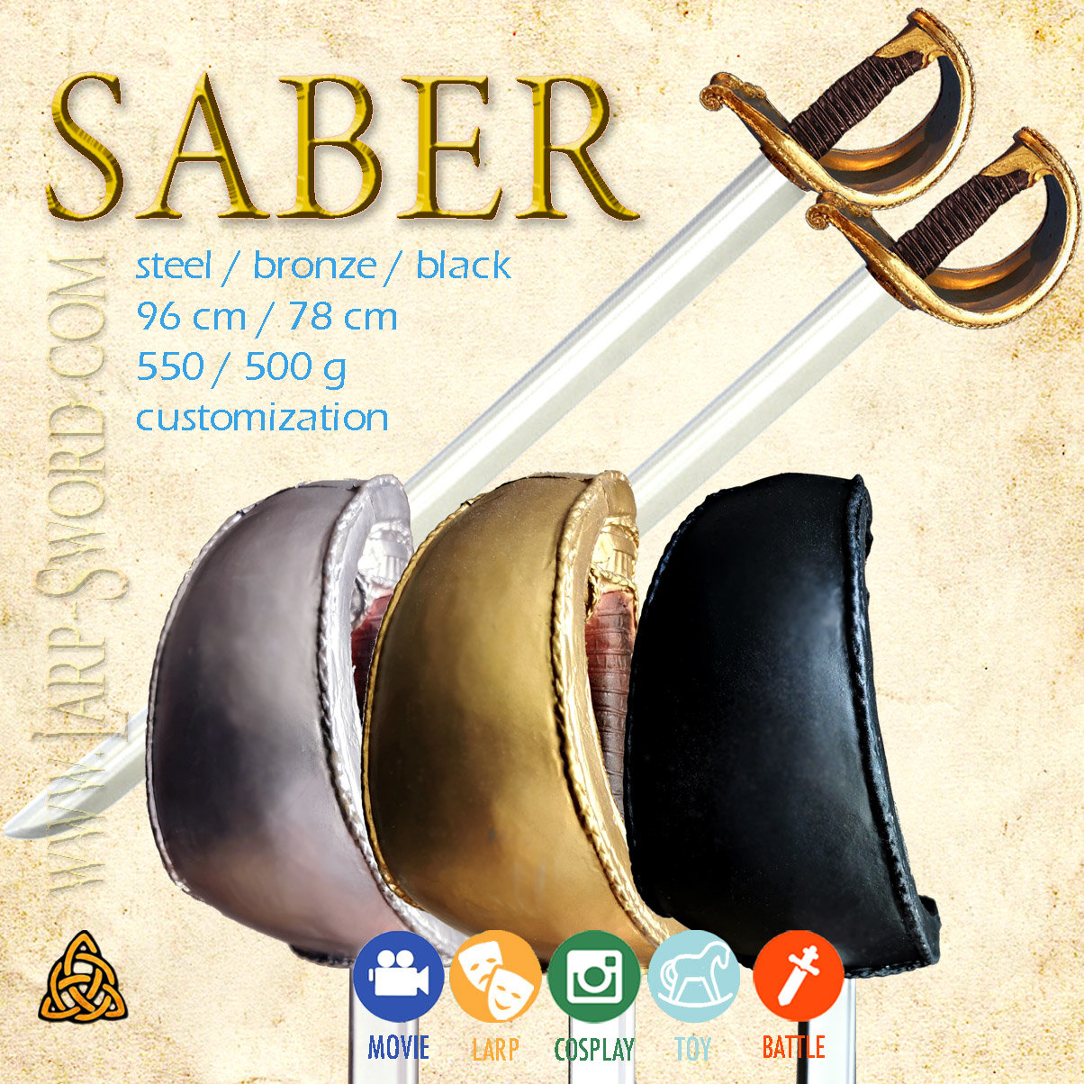 Saber Foam Sabre for Larp Cosplay and Battle - Etsy Ireland