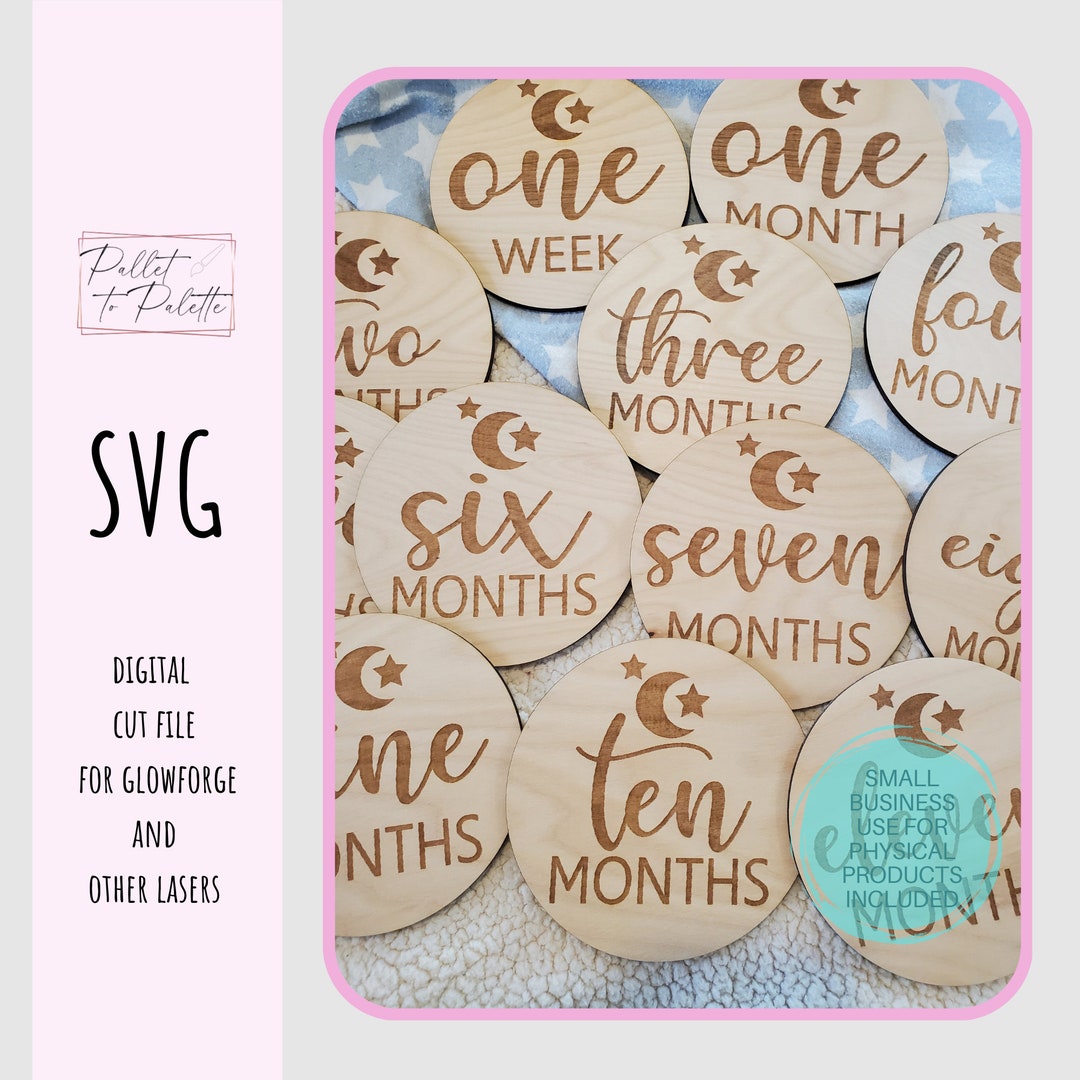 Baby Milestone Photo Prop Digital Download SVG | Birth Disc ...