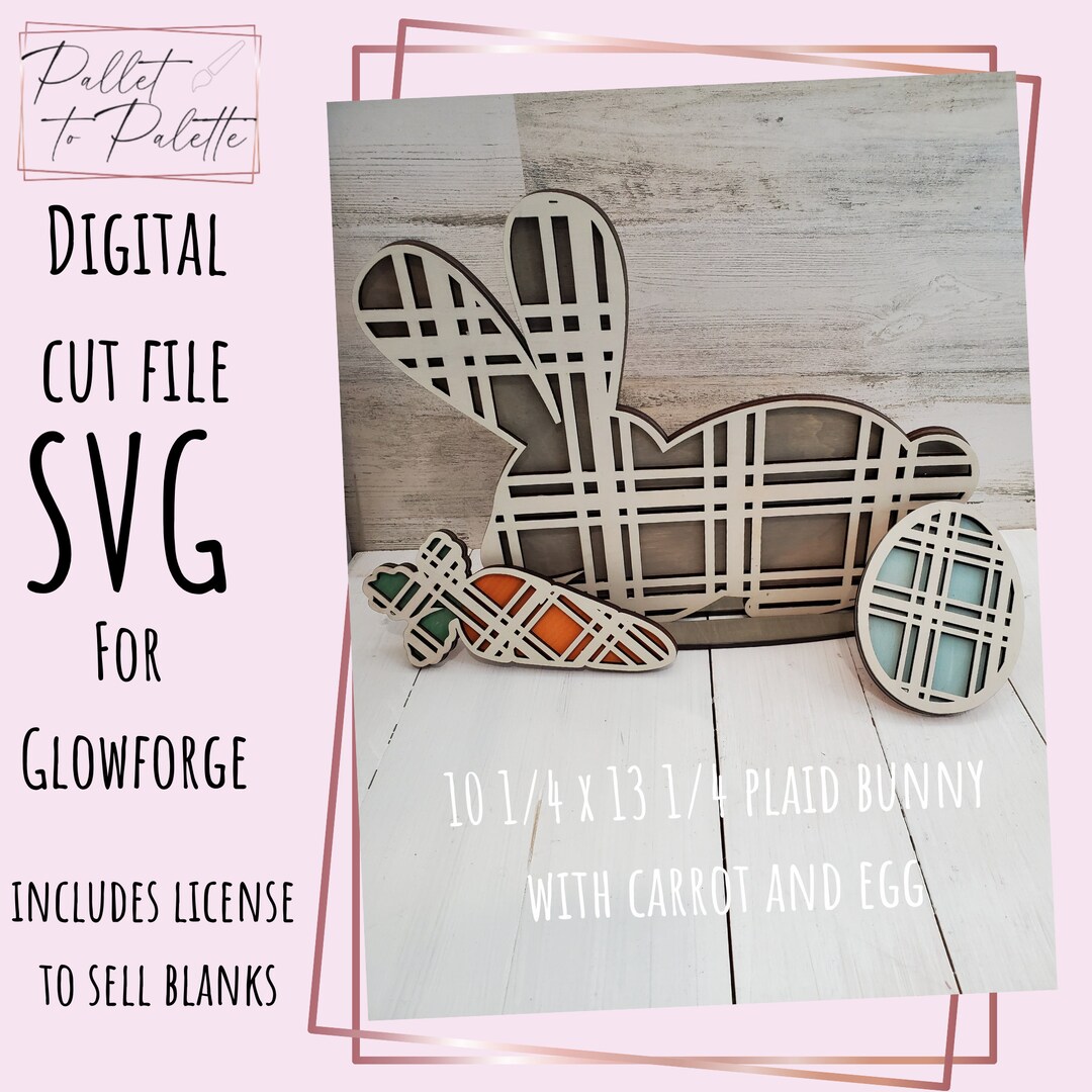 Digital cut file Laser cut file for Glowforge download SVG Bunny Easter ...