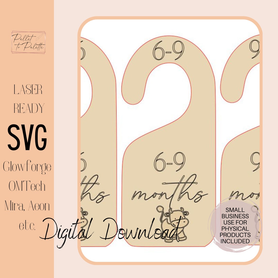Baby Cow Clothing Dividers Set Digital Download SVG | Laser Ready File ...