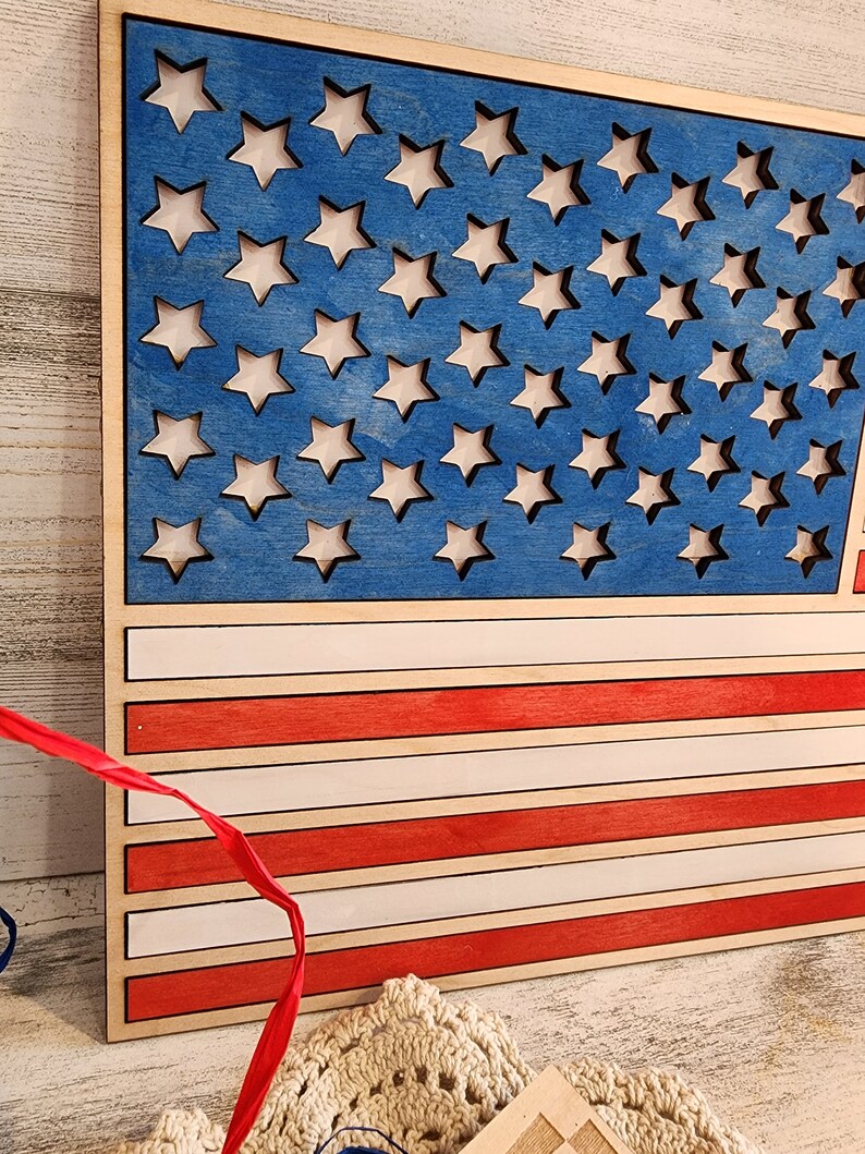 USA Flag Inlay SVG: Laser Cut File, Patriotic Decor (digital Download ...
