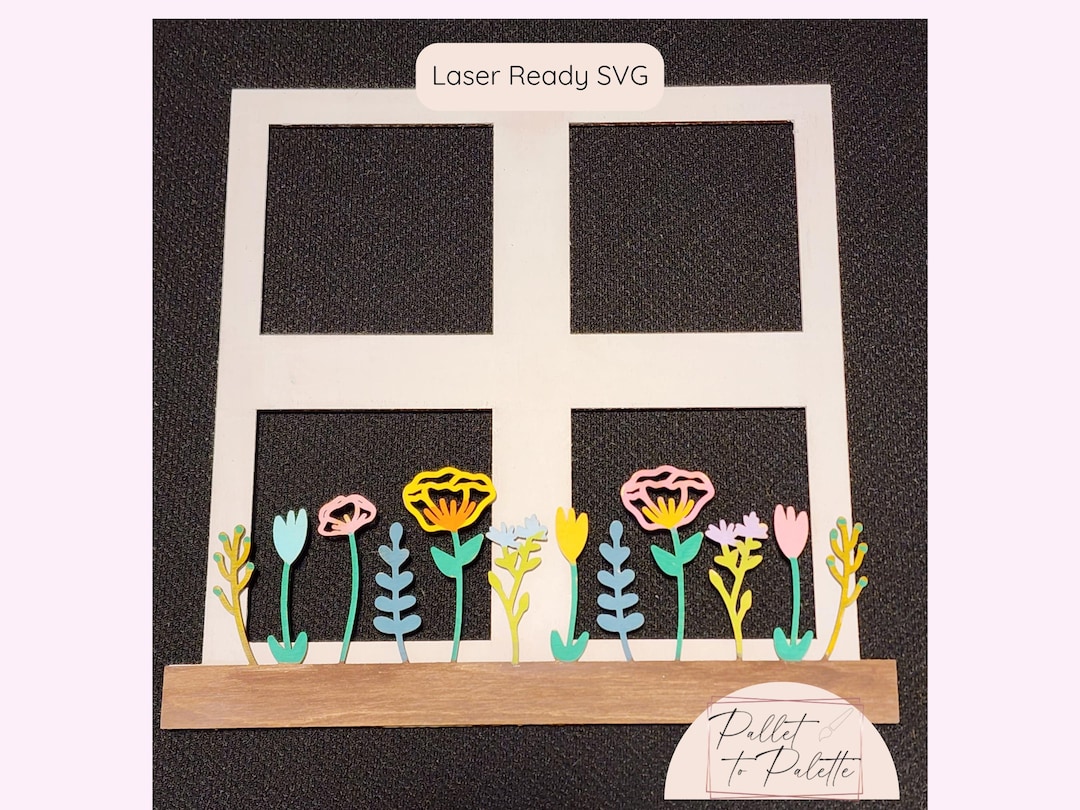 Window Frame SVG Files | Spring Flowers Window Download | Flower Box ...