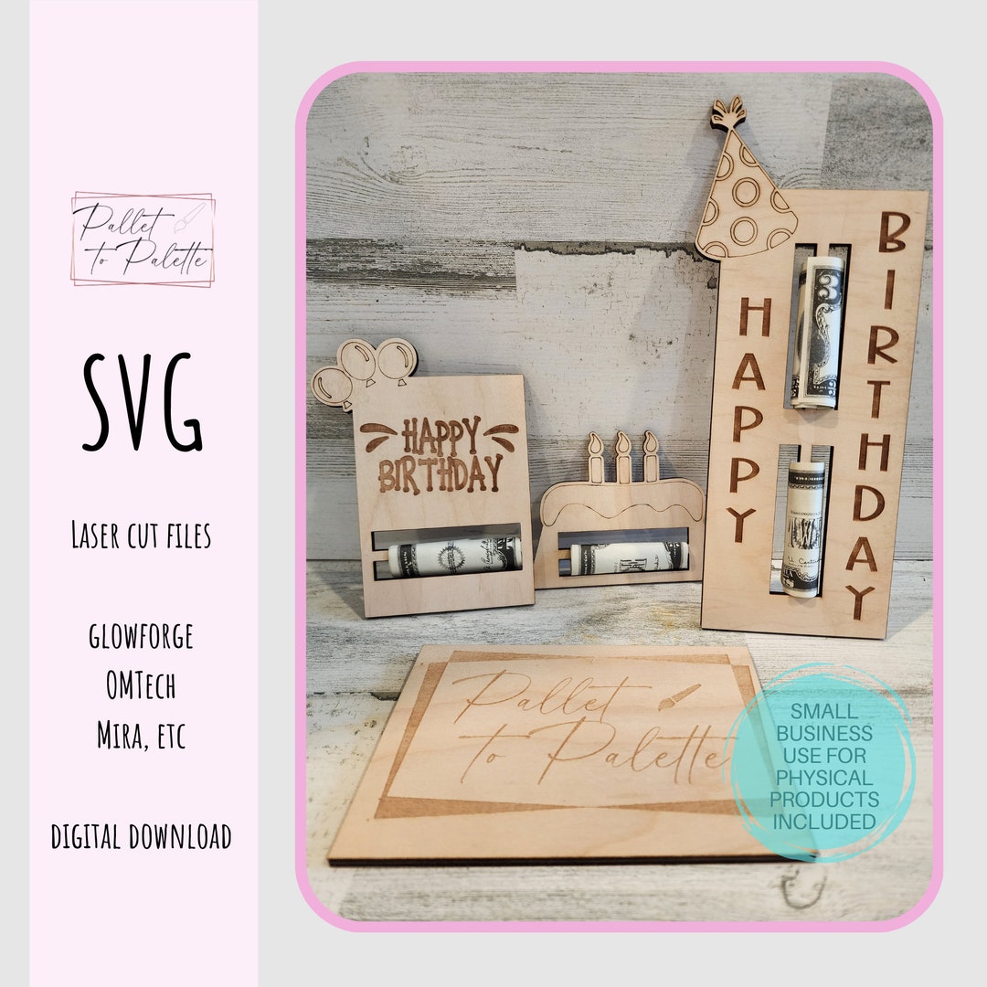 Birthday Cash Holder SVG | Money Holder Bday | Party Gift | Money Card ...