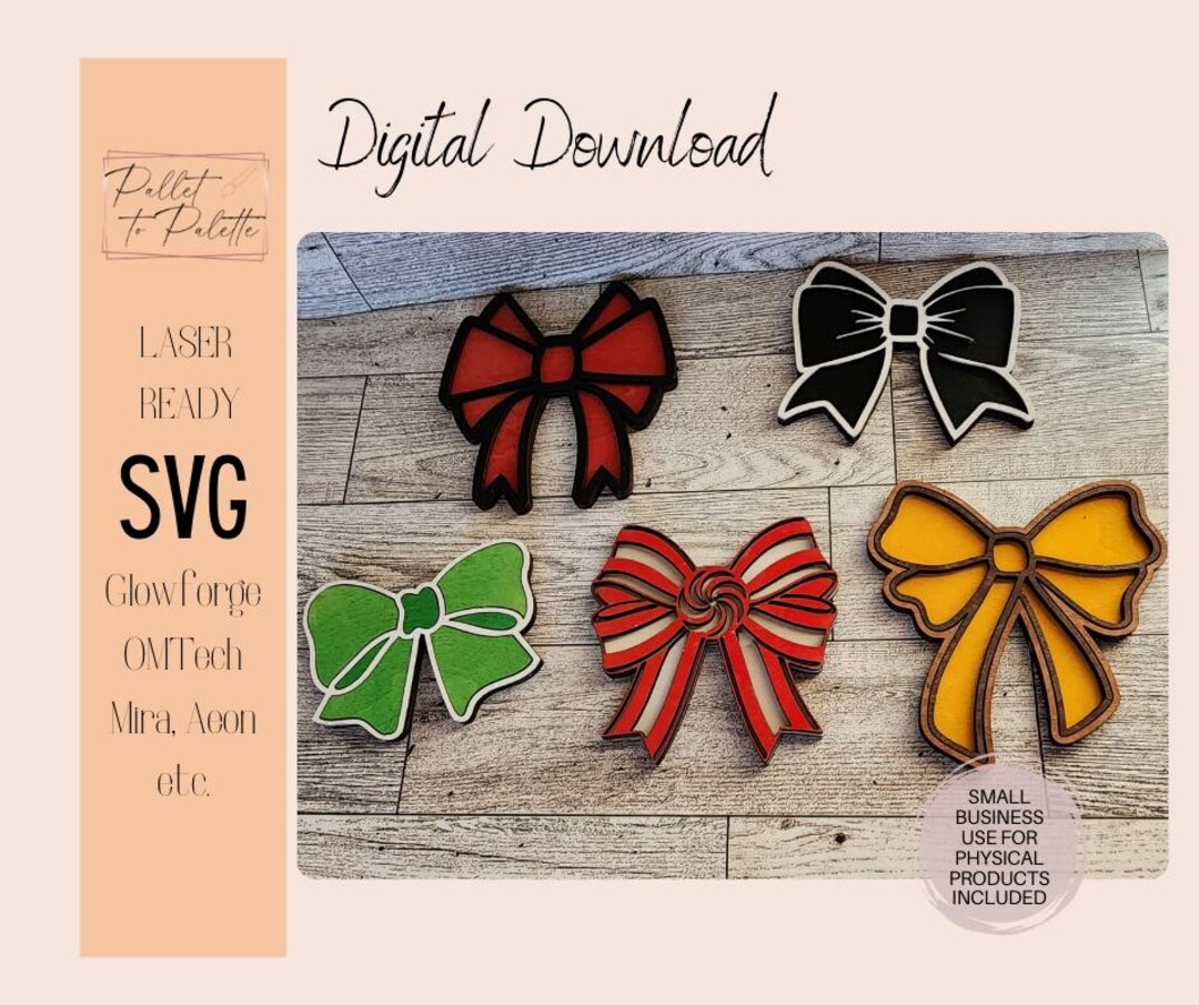 Laser Cut Bows SVG: Door Hanger & Sign Decor (digital Download) - Etsy