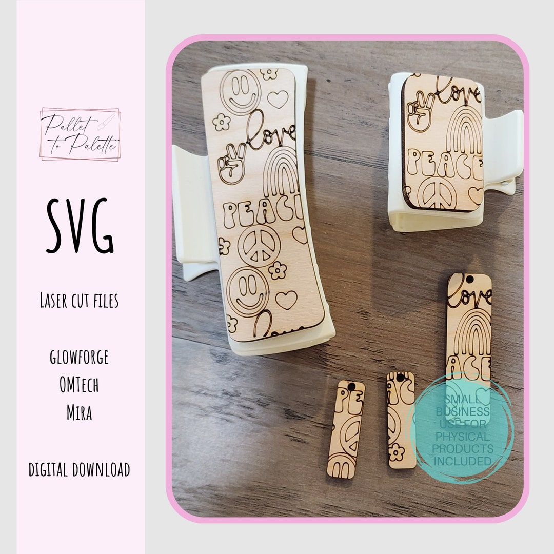 Hair Claw Hippie Smile Peace Love Pattern With Matching Earring and ...