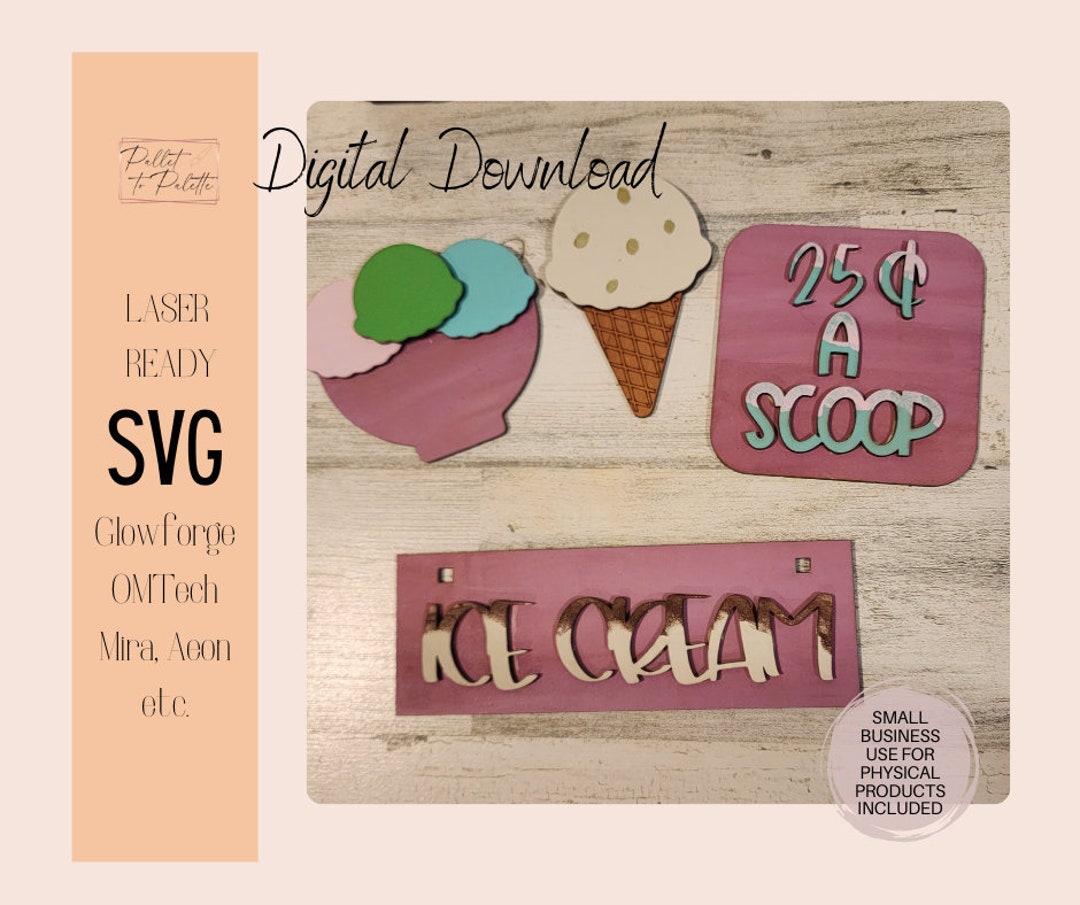 Ice Cream Add on Set: Laser Cut SVG File (digital Download) - Etsy