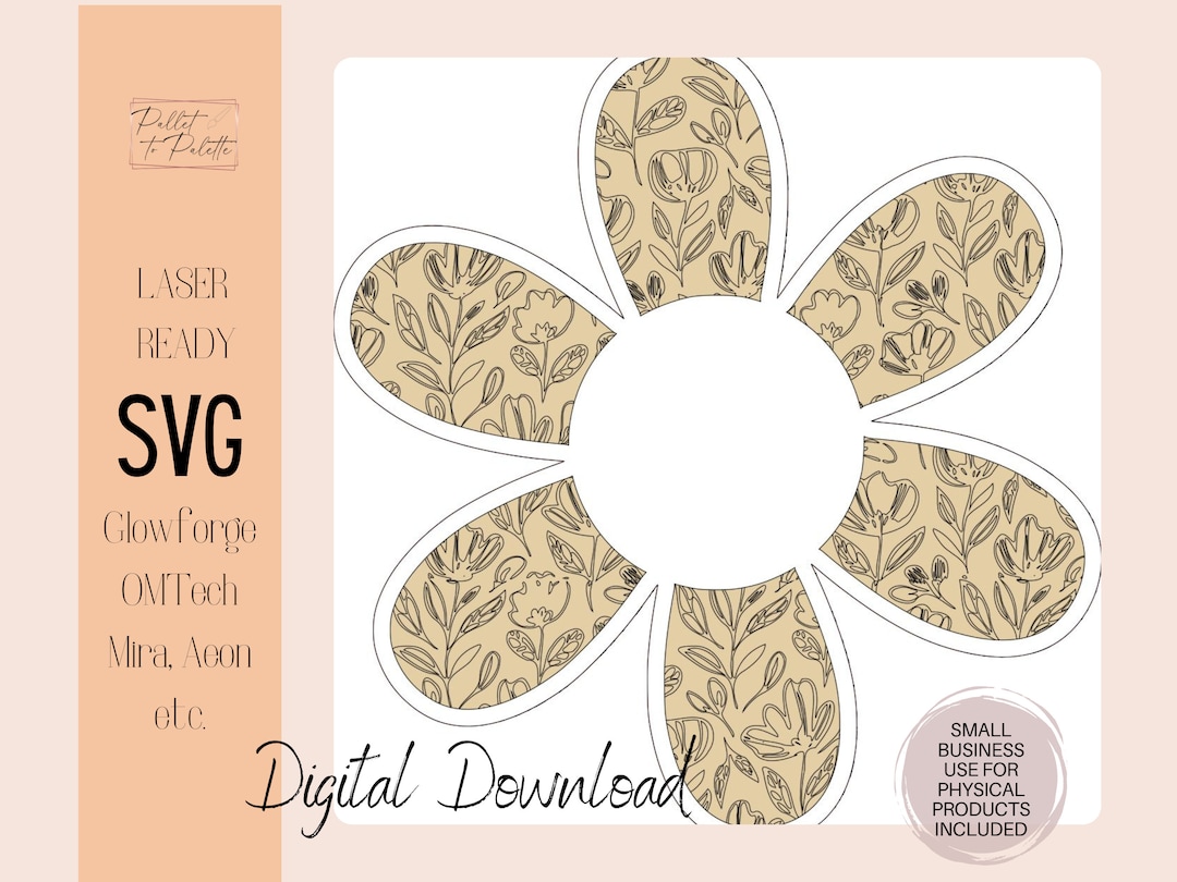 Daisy Floral Name Sign Backer SVG: Laser Cut File (digital Download) - Etsy