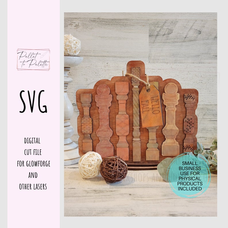 Spindle Pumpkin Fall Laser Cut SVG Digital Laser Cut File - Etsy