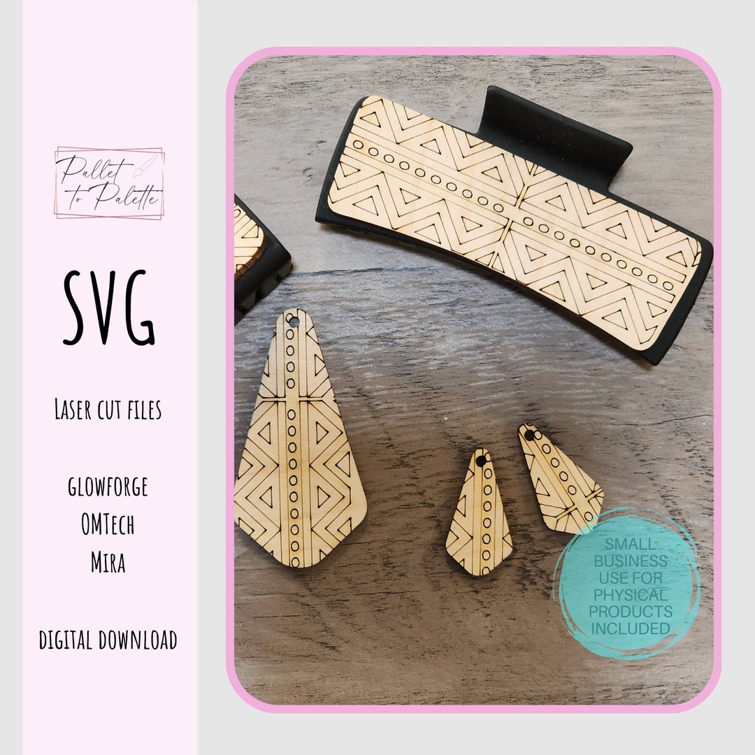 Aztec Hair Claw Clip SVG: Laser Cut Earring & Pendant Files (digital ...